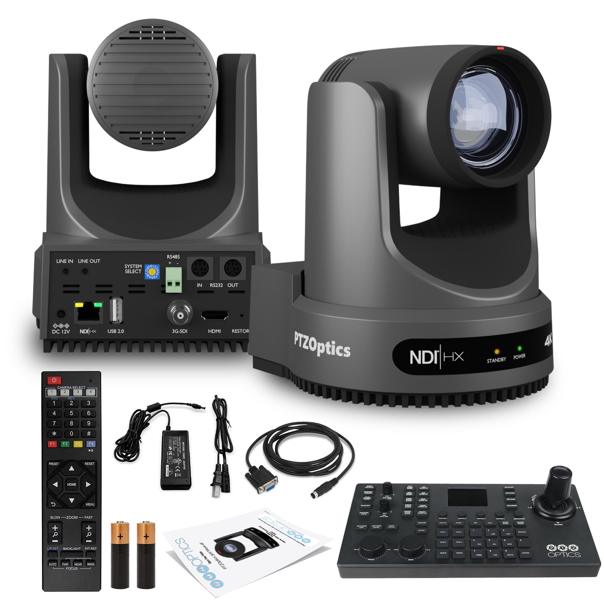 PTZOptics Move 4K SDI/HDMI/USB/IP PTZ Camera with 20x Optical Zoom (Gray) (PT20X-4K-GY-G3 ...