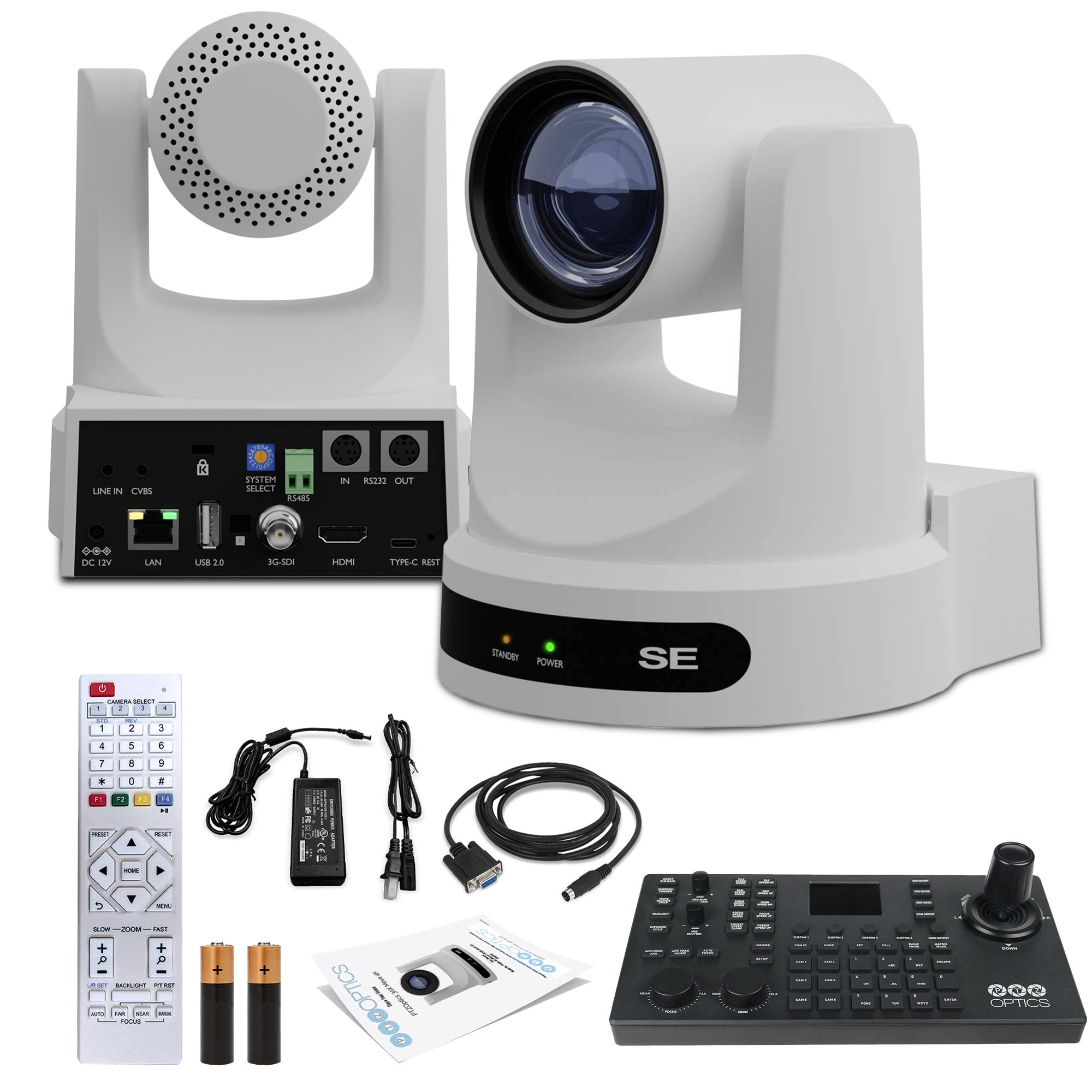 PTZOptics Move SE PTZ Camera with 12x Optical Zoom + PTZOptics SuperJoy ...