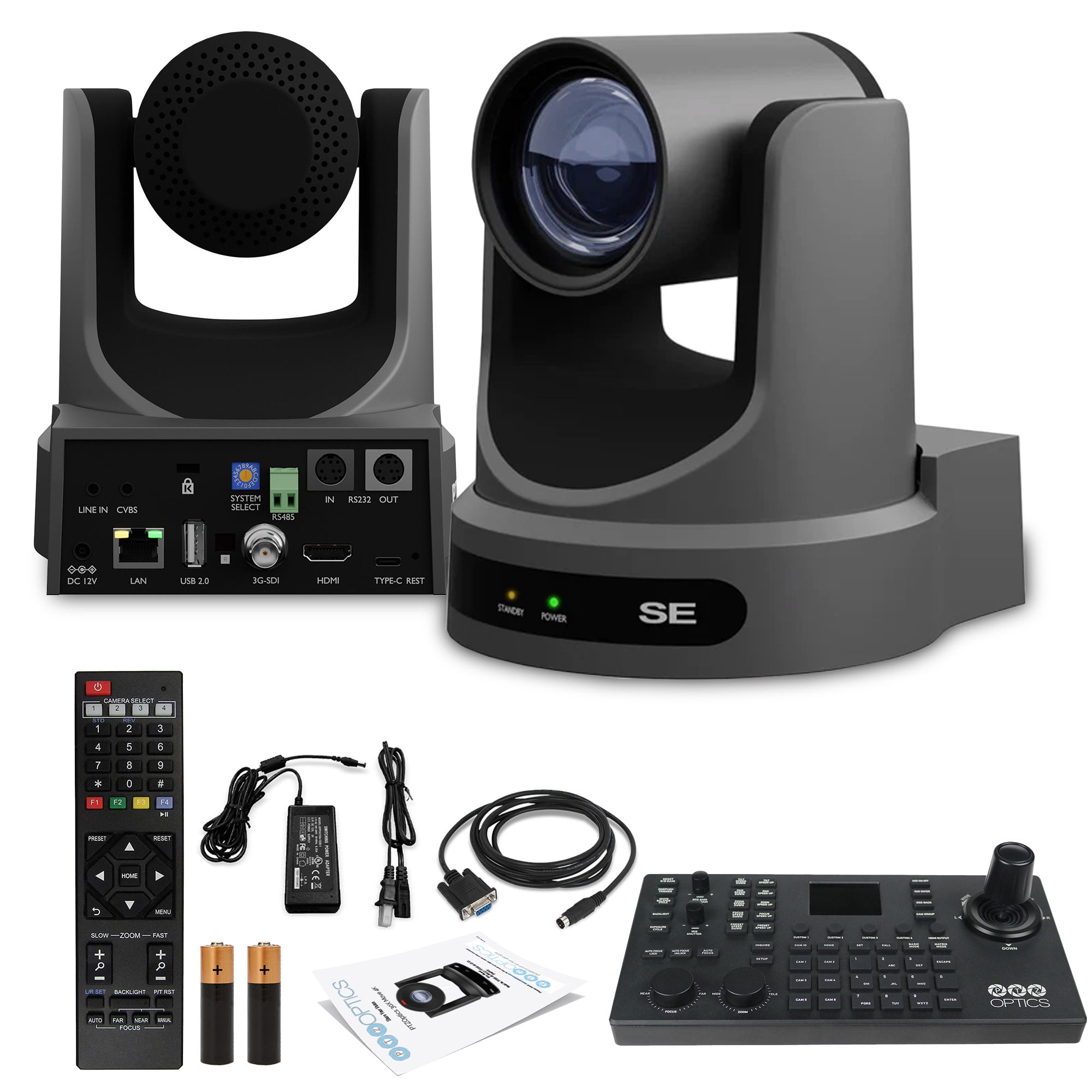 PTZOptics Move SE PTZ Camera with 20x Optical Zoom + PTZOptics SuperJoy ...
