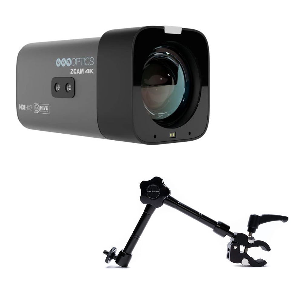 PTZOptics Studio 4K Camera with 12x Optical Zoom (Gray) Bundle with ...