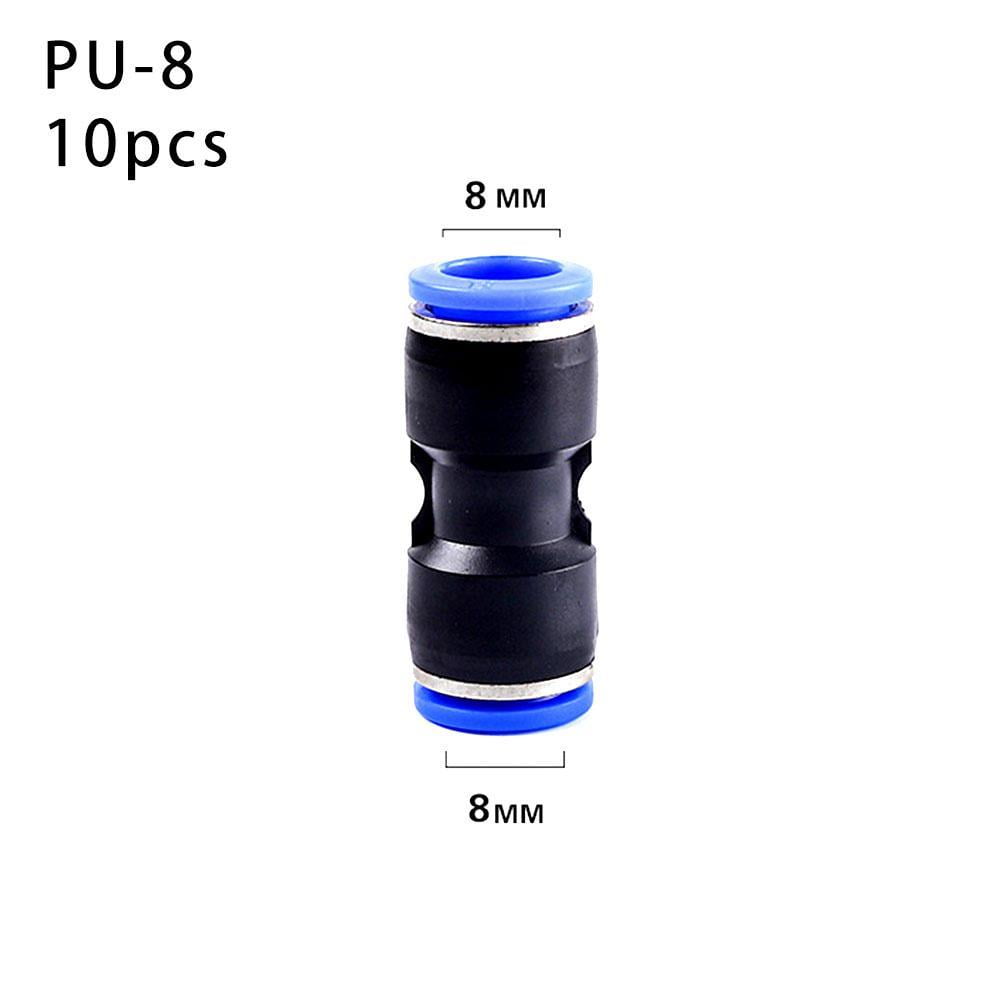 PU-8 → 10-Pack Quick Connect Air Hose Fittings PU8 – Pneumatic Straight Push Connectors PBT ...