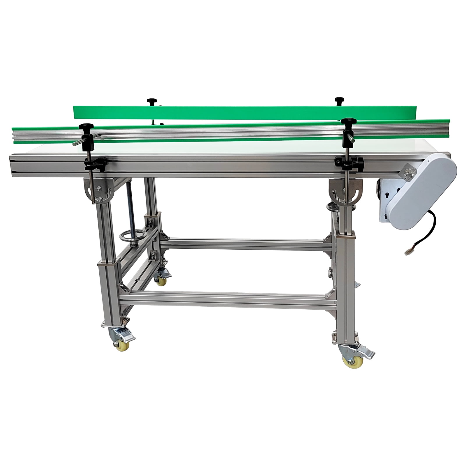 PU Belt Inclined Conveyor Systems Adjustable Speed Double Guardrail ...