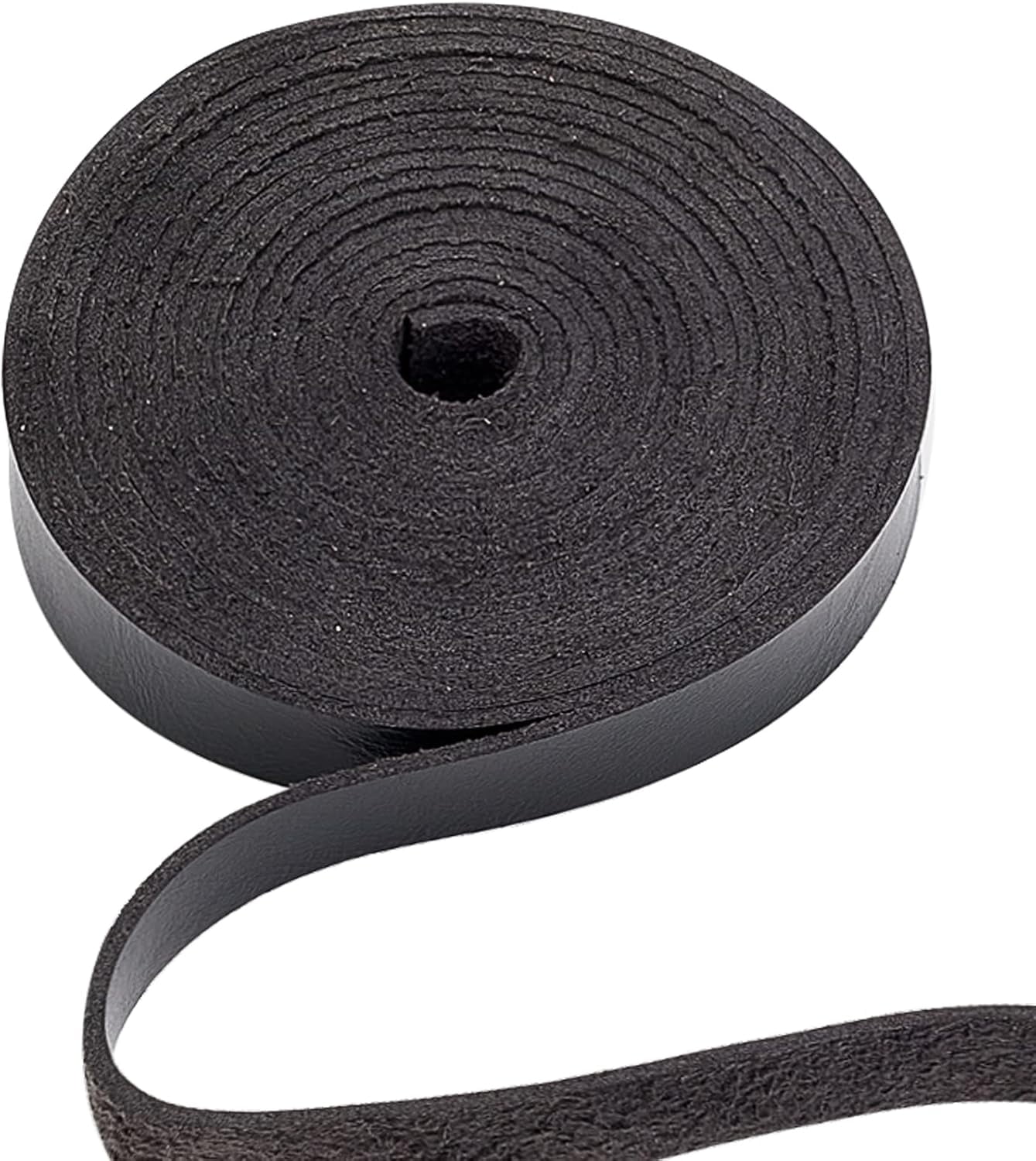 PU Black Leather Strap 0.5 Inch Wide 79 Inch Long Lychee Pattern Faux ...