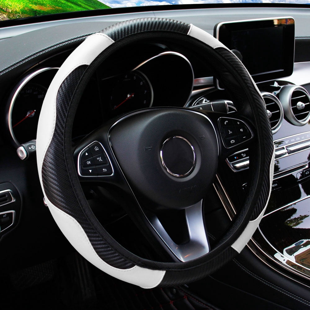 PU Carbon Fiber Leather Car Steering Wheel Cover without Inner Ring ...