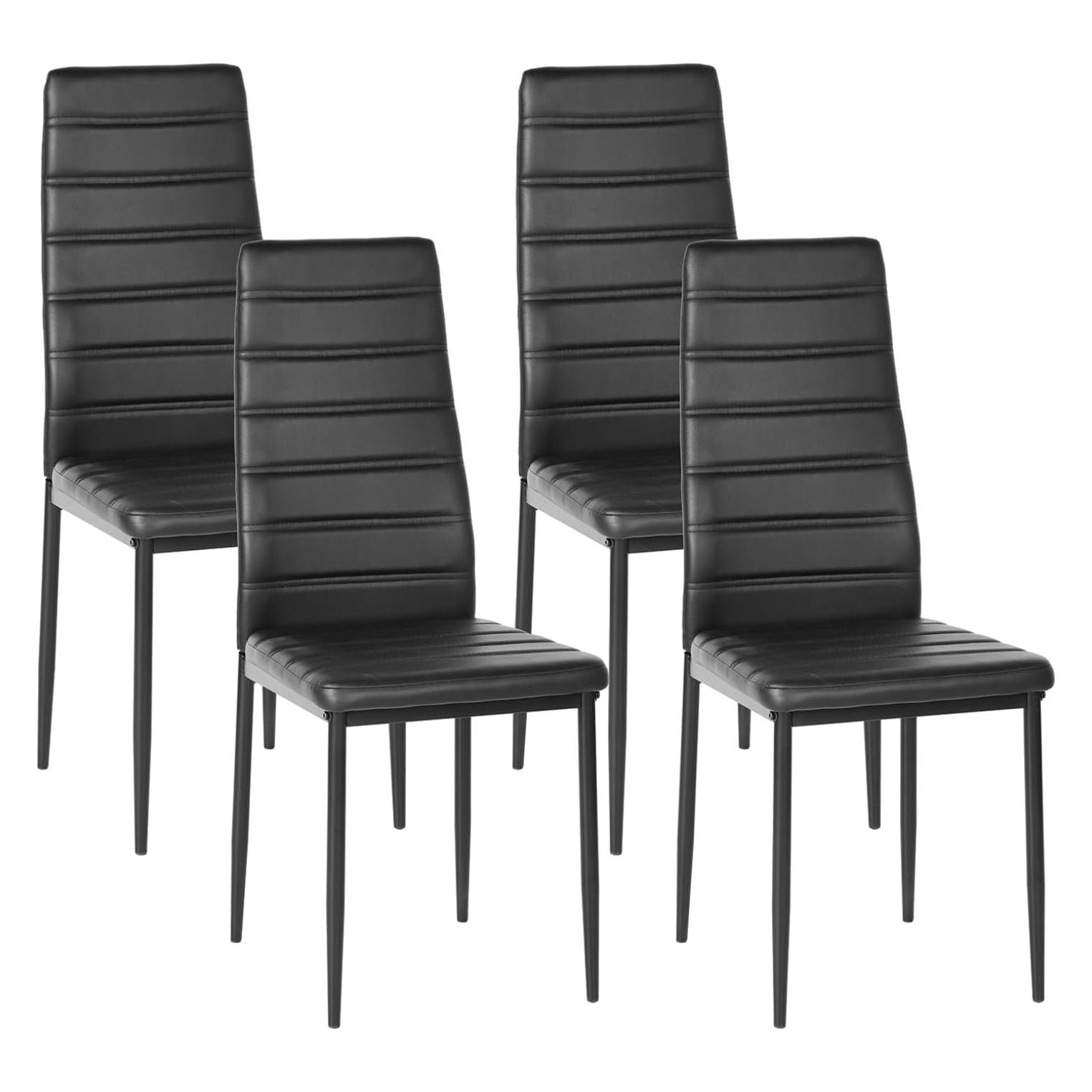 PU Dining Chairs Set of 4，Parsons Chairs Set of 4 PU Kitchen Chair Side ...