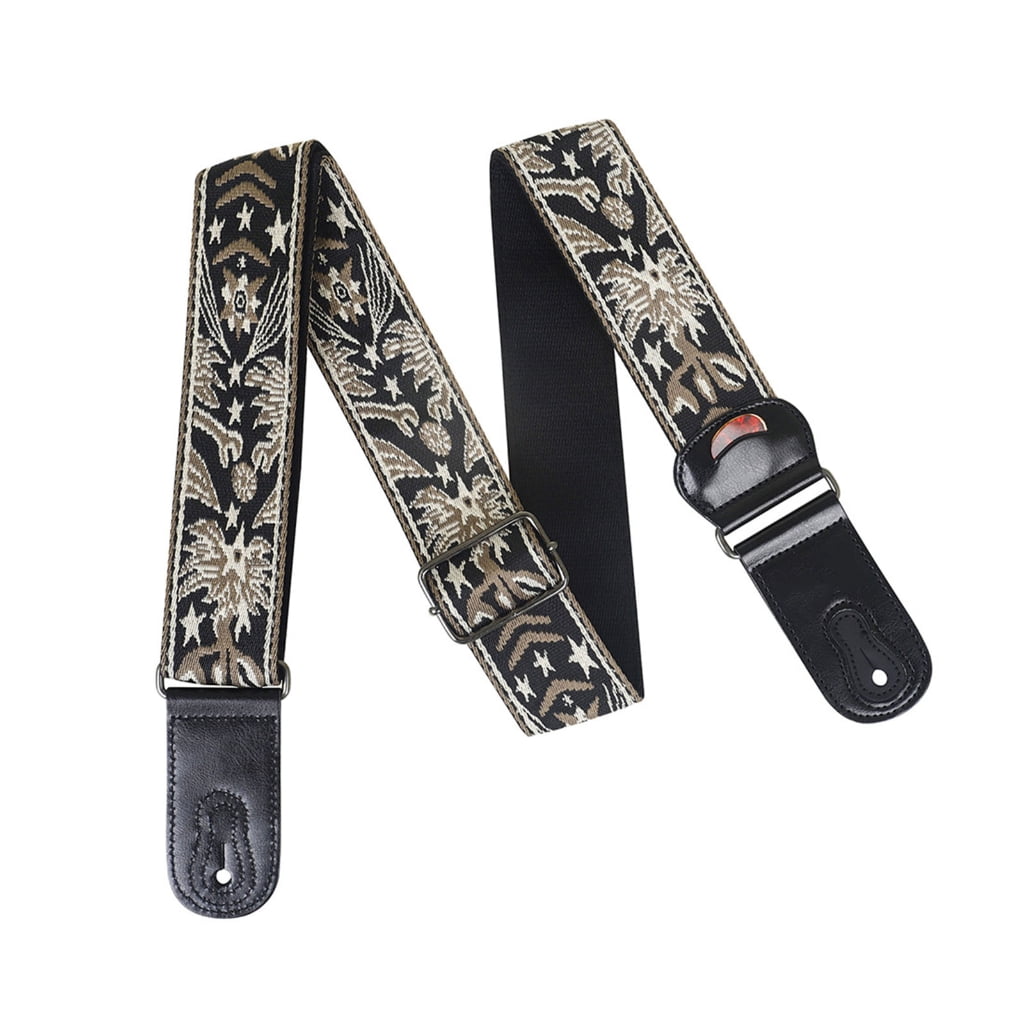PU Ends Adjustable Cotton Electric Guitar Strap Acoustic Guitar Bass ...