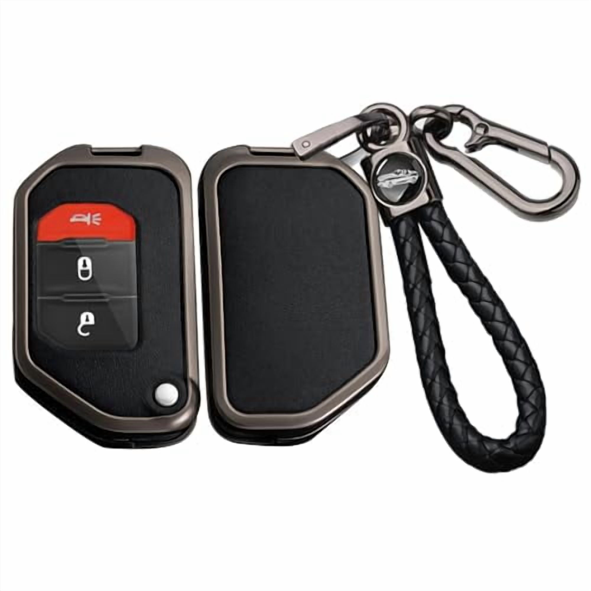 PU Leather 2/3/4 Button Flip Key Fob Cover Case Fit for Jeep 2020 2021 ...