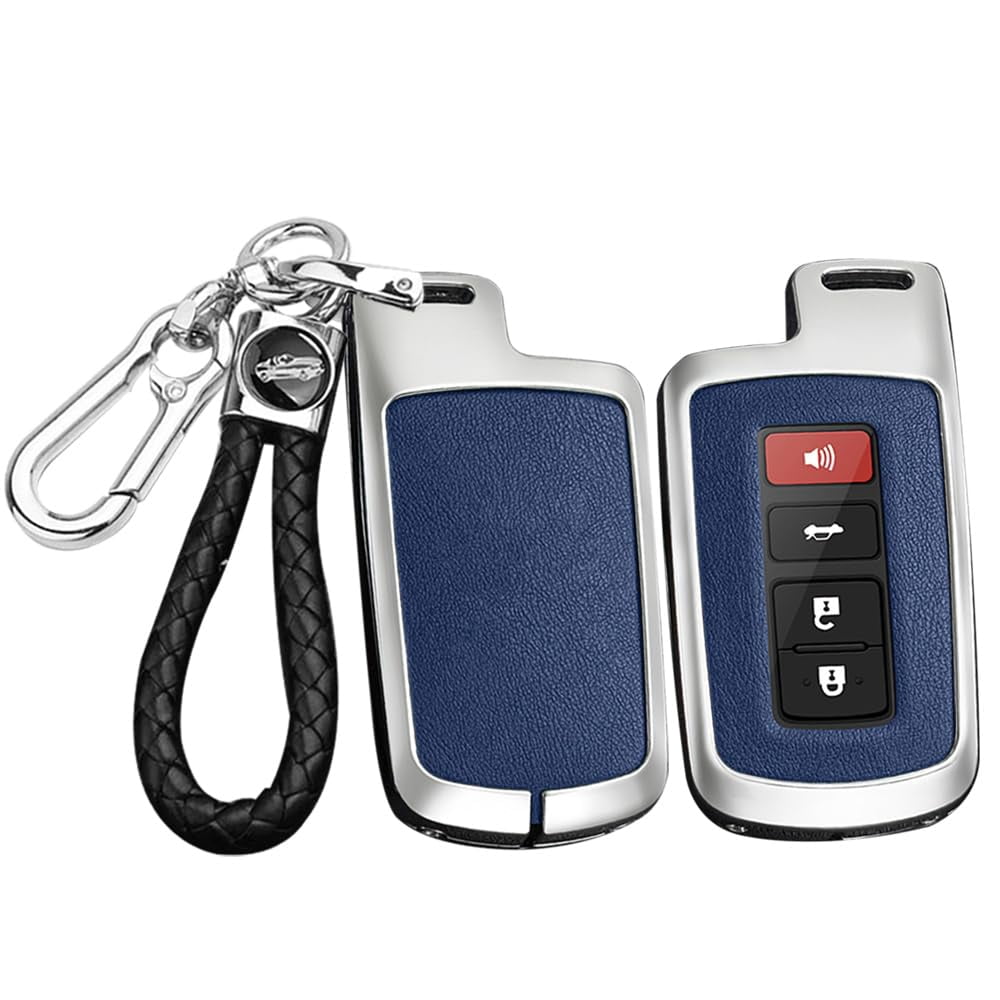 PU Leather 3/4 Button Key Fob Cover Fit for Toyota Highlander 2019 2018 ...