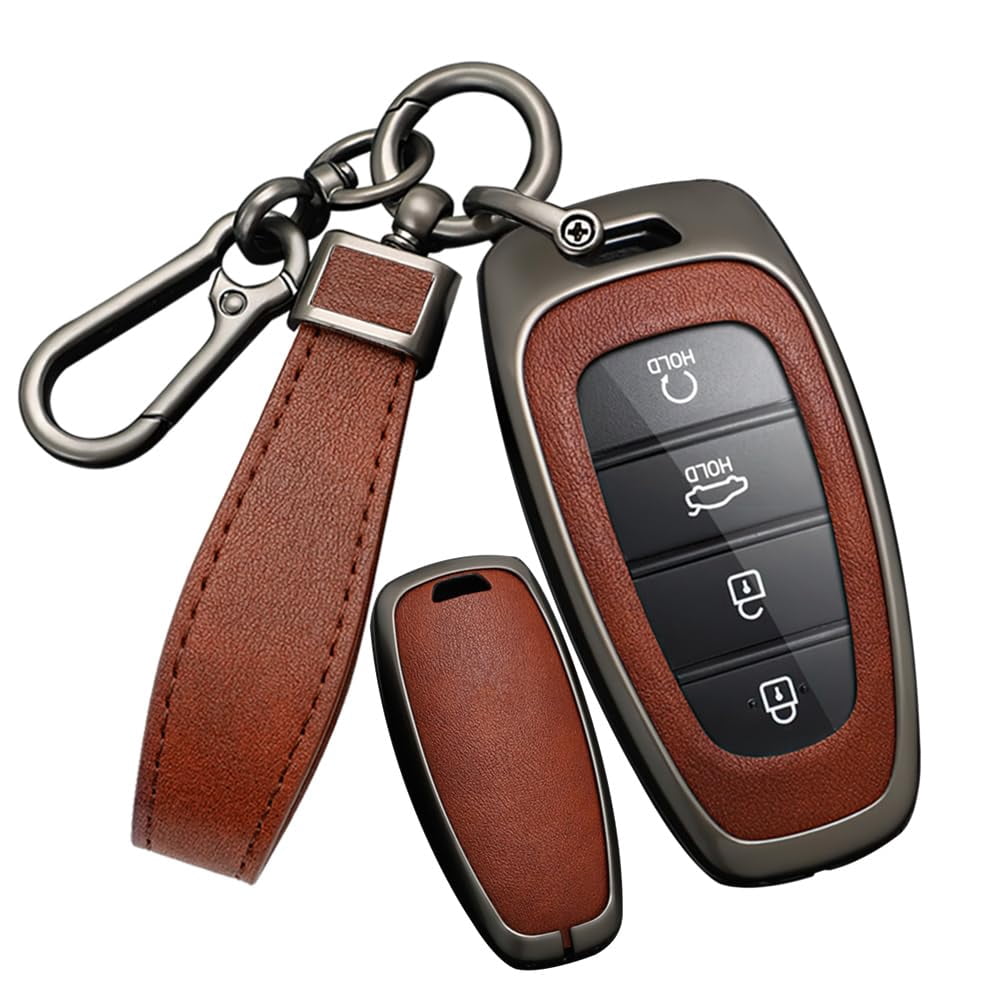 PU Leather 4/5/7/8 Button Key Fob Cover Fit for Hyundai Tucson 2024 ...