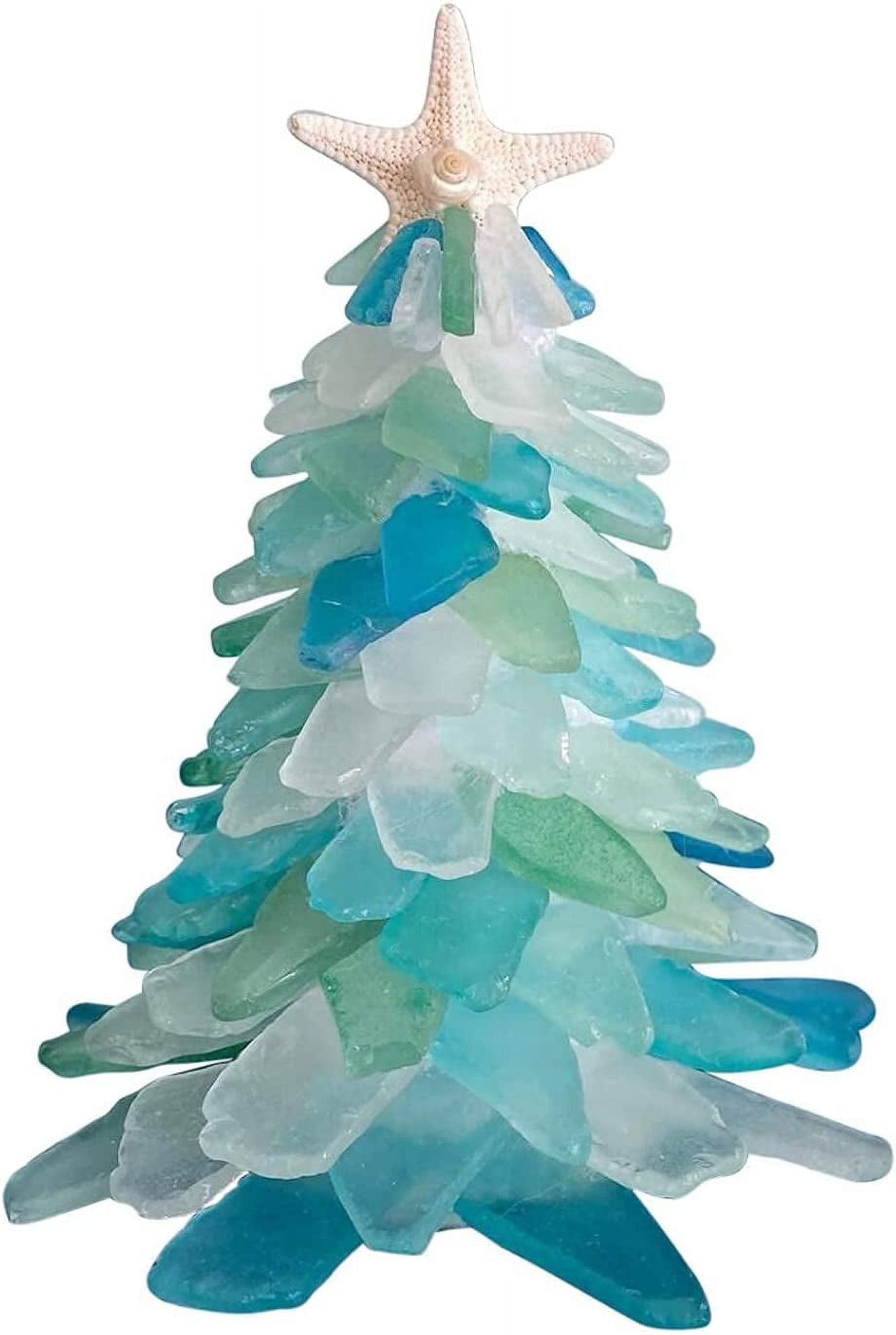 Beautiful sea Glass Christmas Tree, New Crystal Blue and Green sea ...