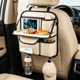 PU Leather Backseat Car Organizer with Foldable Tray & Tablet Holder ...