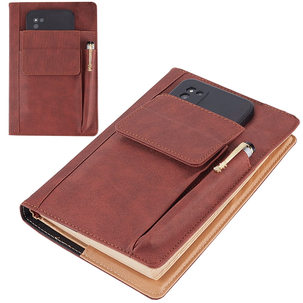 PU Leather Book Cover Notebook Wraps Rectangle Coconut Brown ...