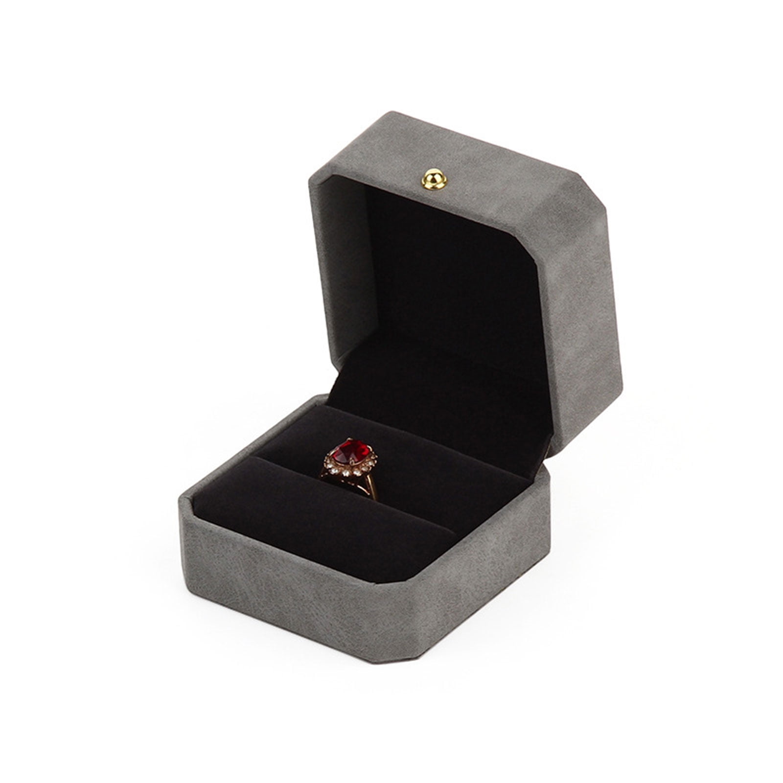PU Leather Box, Luxury Velvet Jewelry Boxes for Proposal, Engagement ...