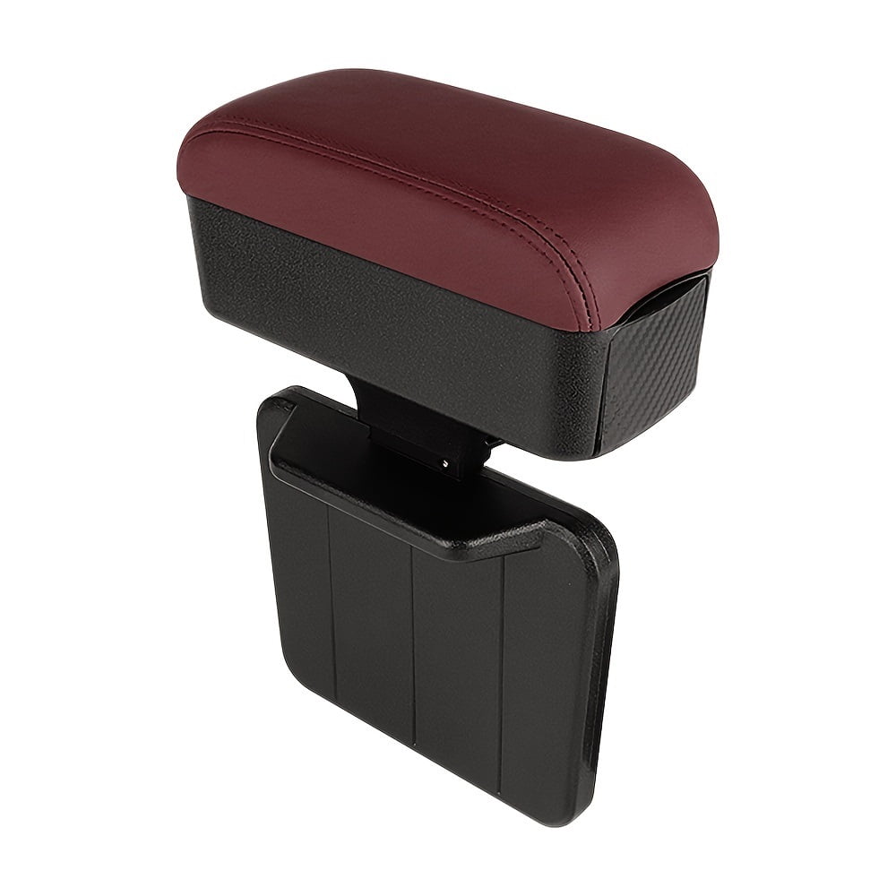 PU Leather Car Armrest with Hidden Cup Holder - Sleek Center Console ...