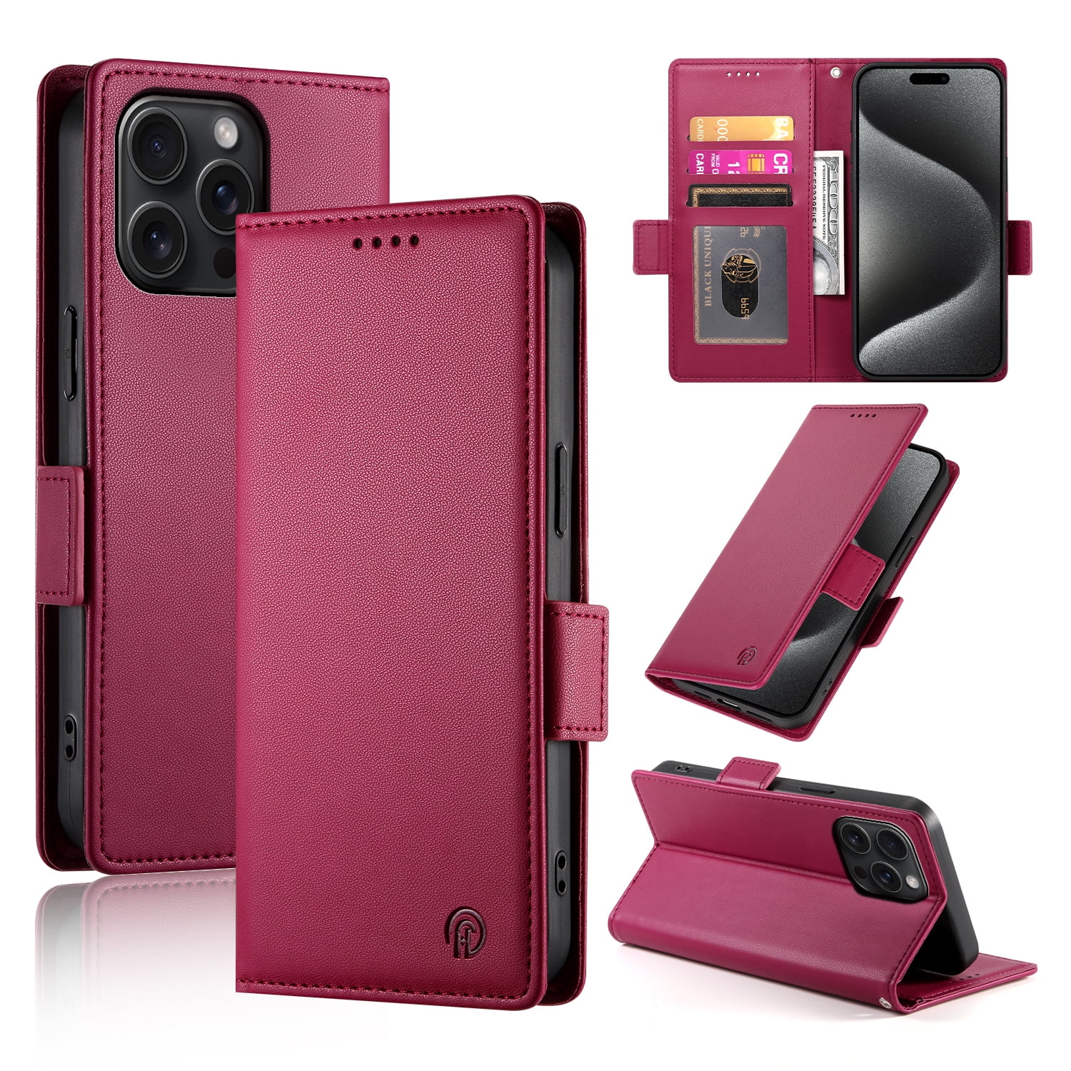 PU Leather Case Compatible with iPhone 12 Pro Max, Classic Kickstand ...