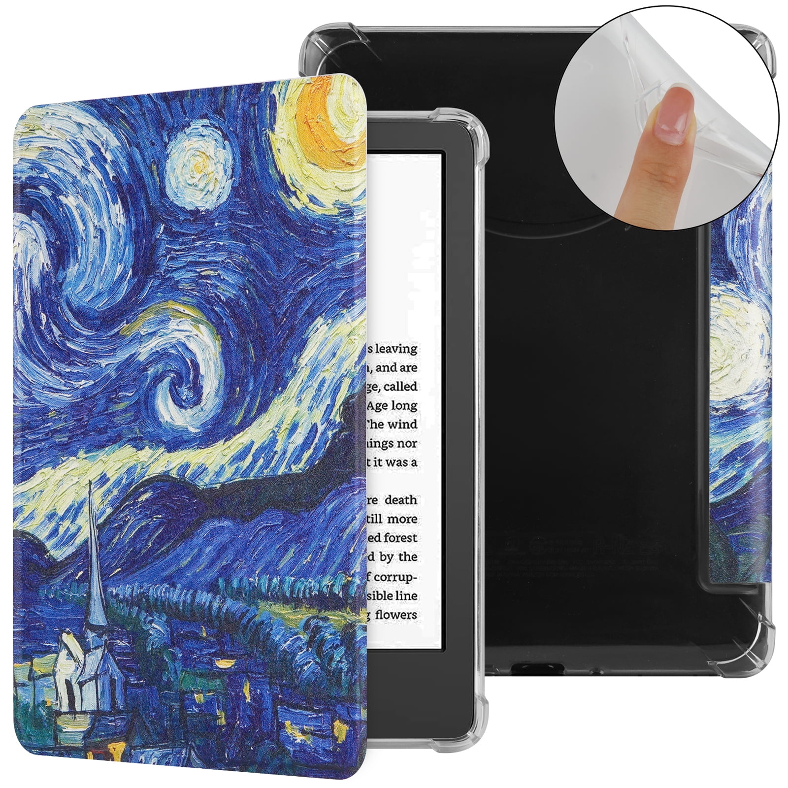 PU Leather + Clear Soft TPU Back Case for Amazon Kindle 11th Generation ...