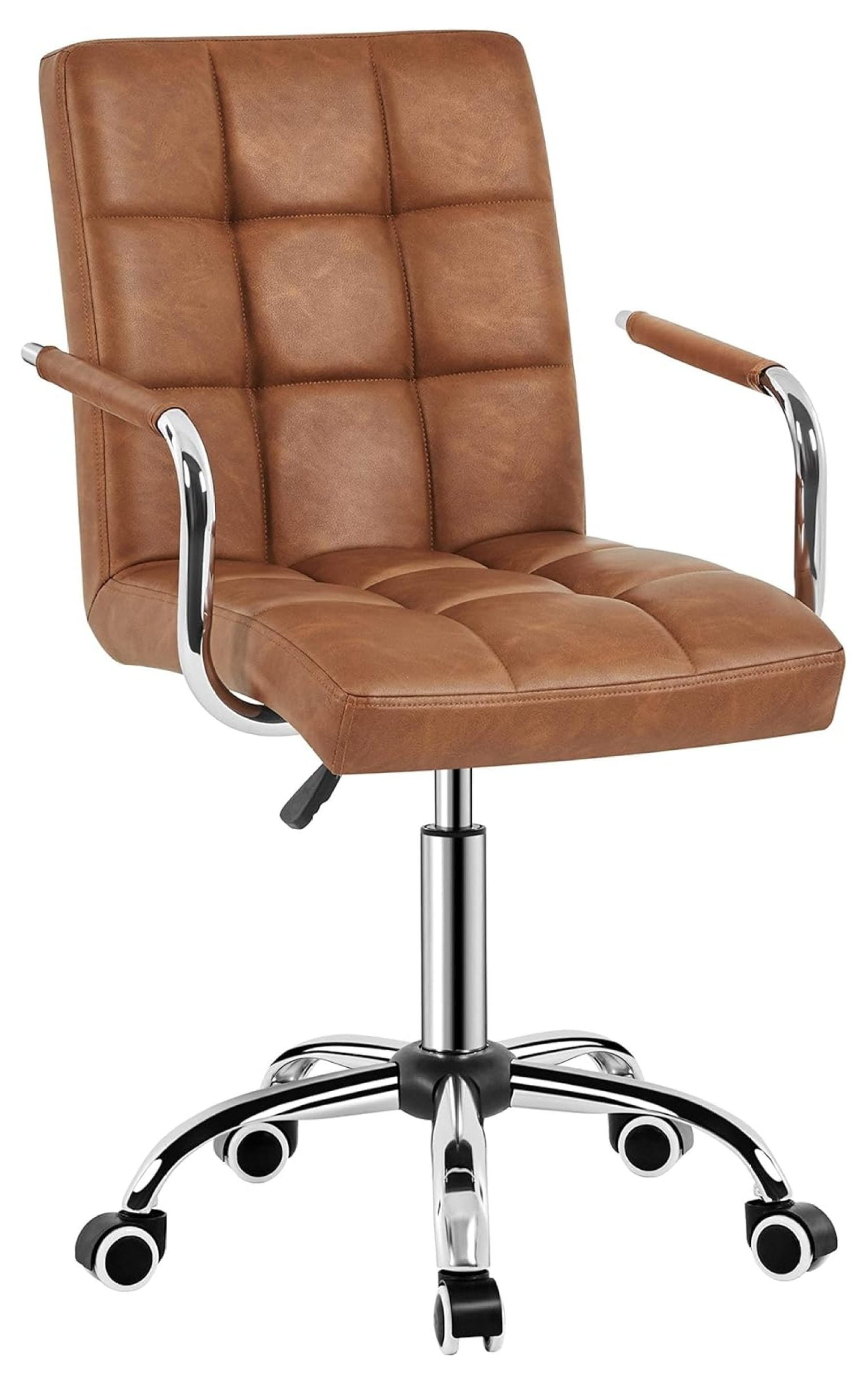 PU Leather Comfortable Office Desk Chair Back Height Adjustable ...