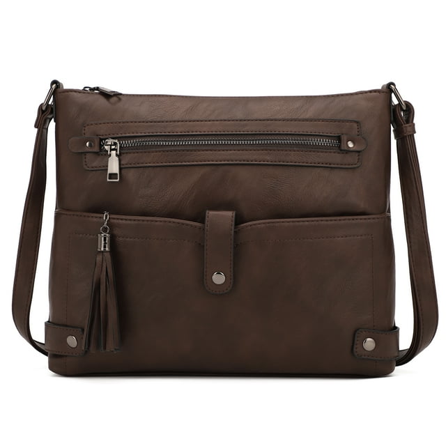 PU Leather Crossbody Purses for Women Zipper Pocket Shoulder Bags ...