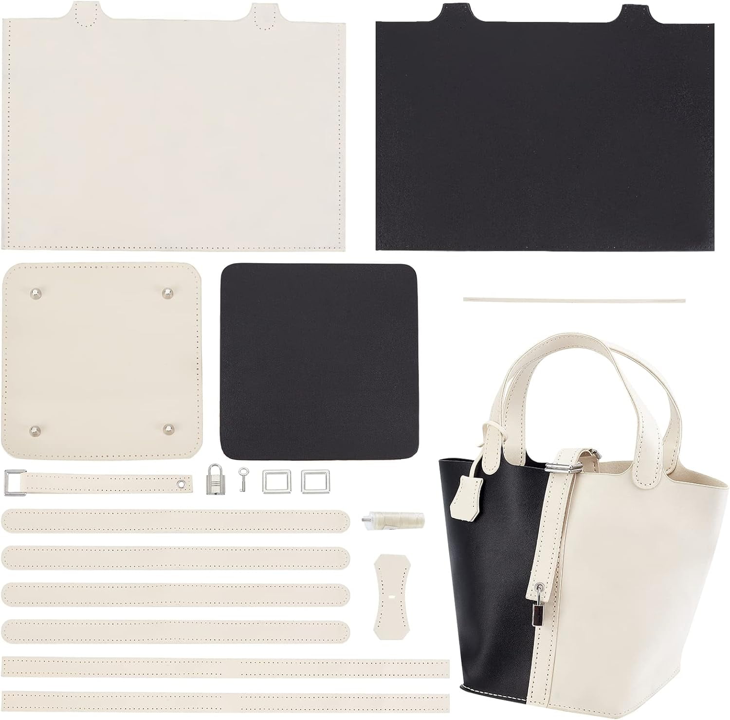 PU Leather DIY Purse Making Kits with Alloy Findings White 23.9x32.5x0 ...