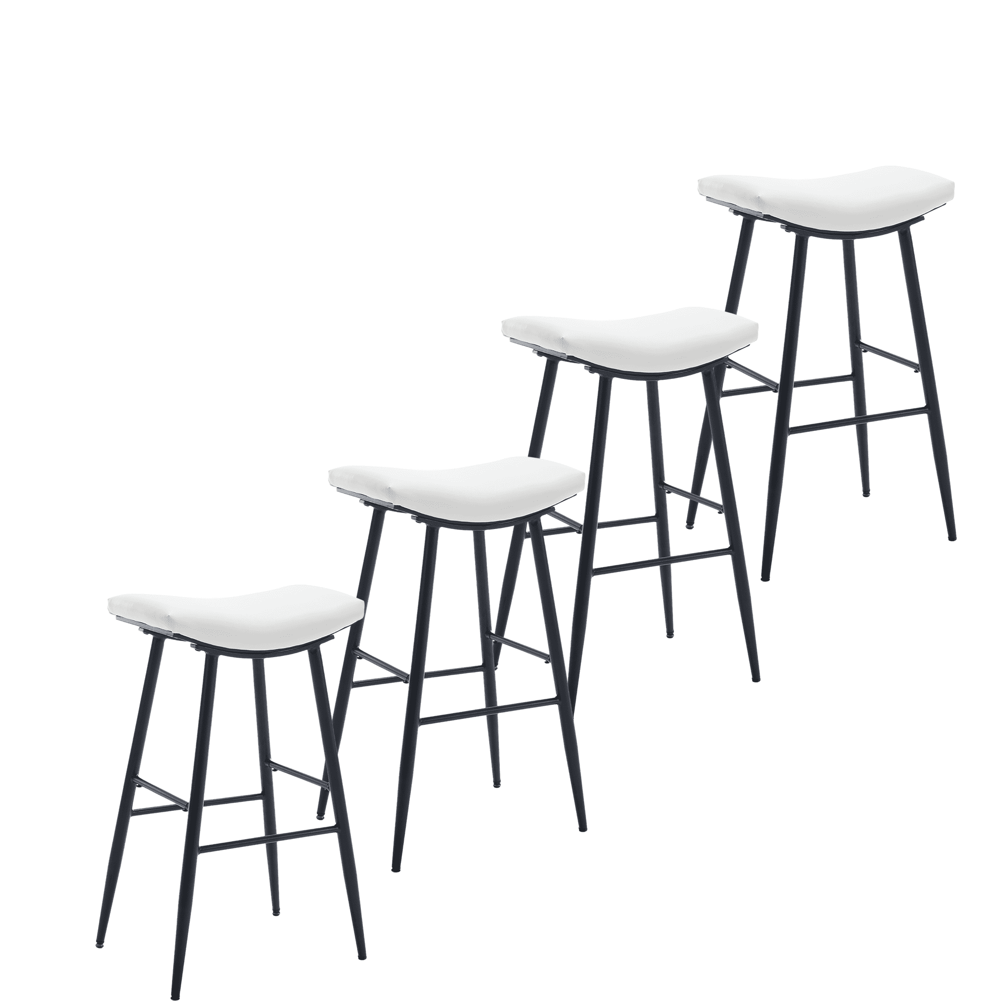 PU Leather Dining Chairs, Counter Height Bar Stools without Back, Metal ...