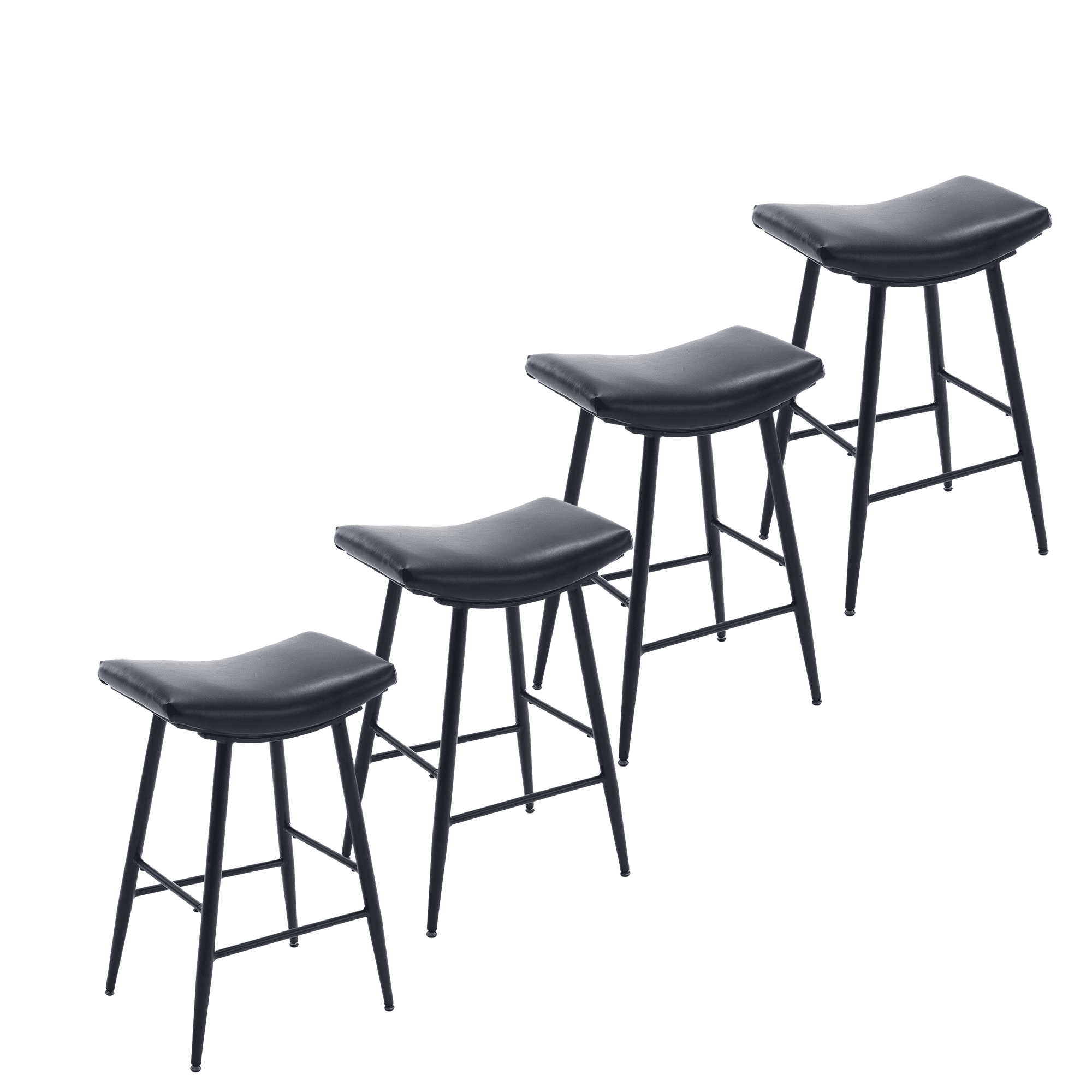 PU Leather Dining Chairs, Multifunctional Bar Stools without Back ...
