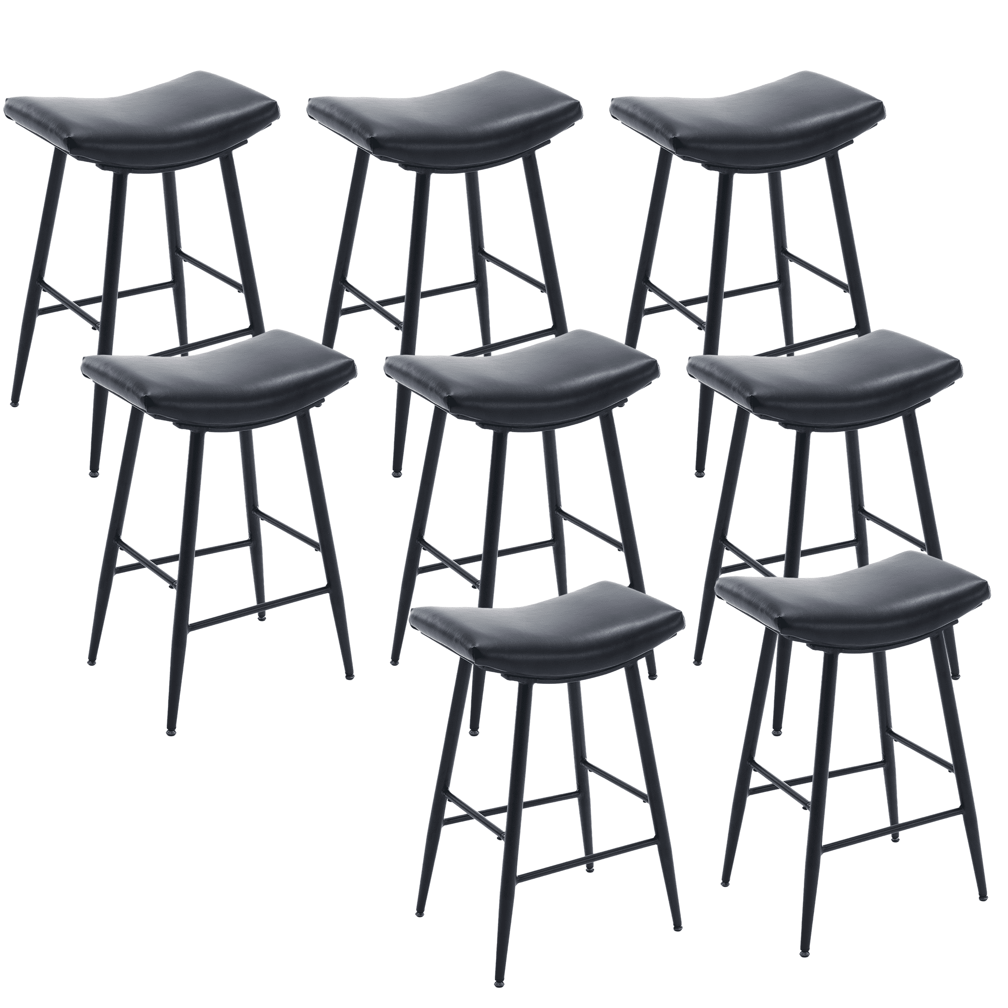 PU Leather Dining Chairs, Multifunctional Bar Stools without Back ...