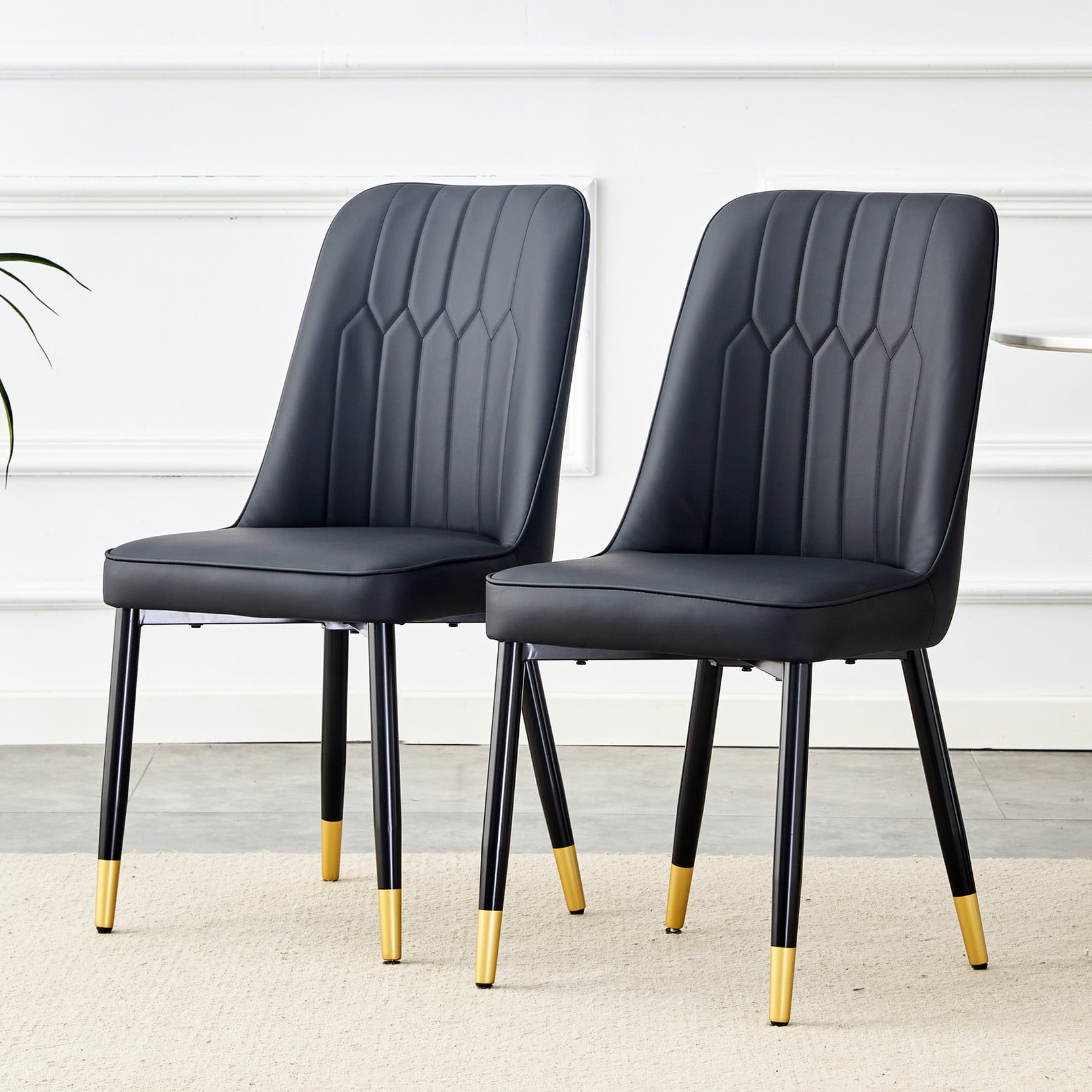 PU Leather Dining Chairs with Four Legs / Stable and Elegant for Dining ...