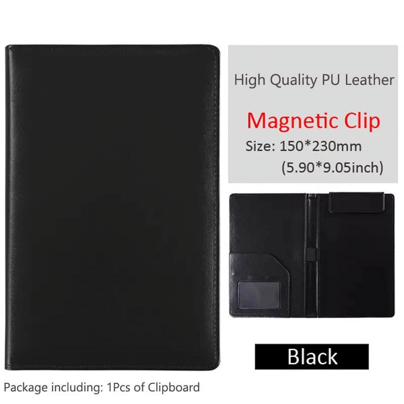 PU Leather File Folder Clipboard Document Magnetic Clip Business ...