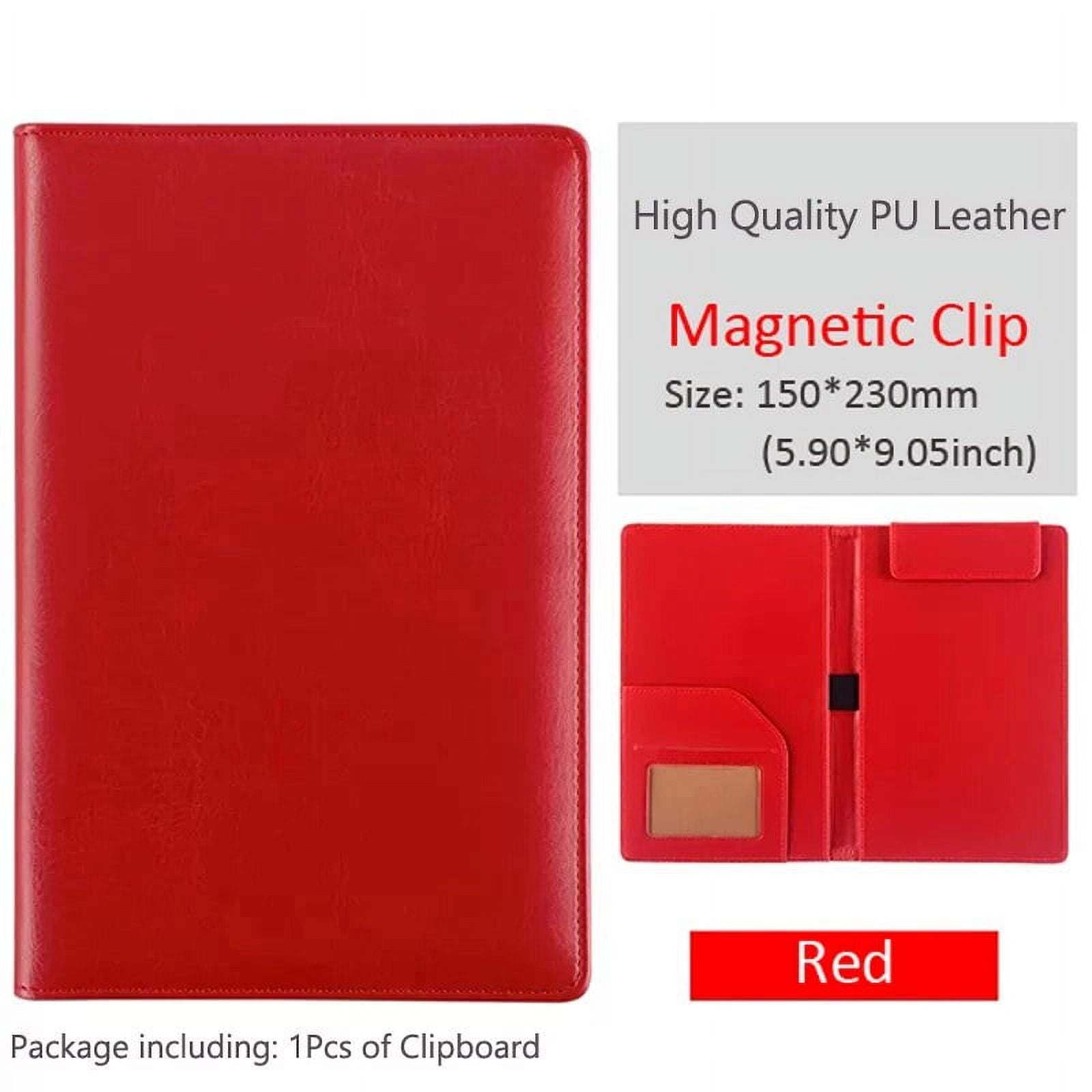PU Leather File Folder Clipboard Document Magnetic Clip Business ...