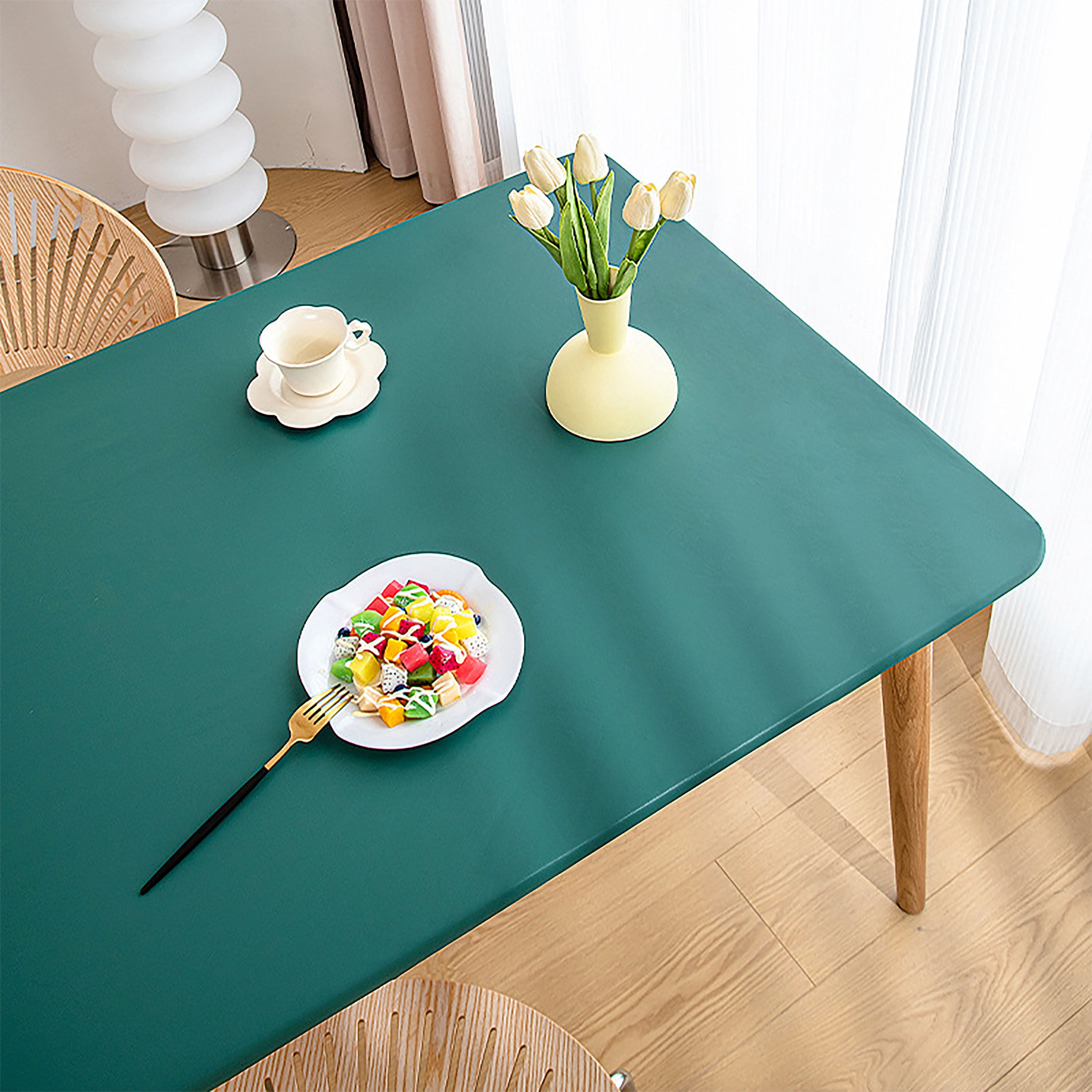 PU Leather Fitted Rectangle All-inclusive Table Covers For Dining Room ...