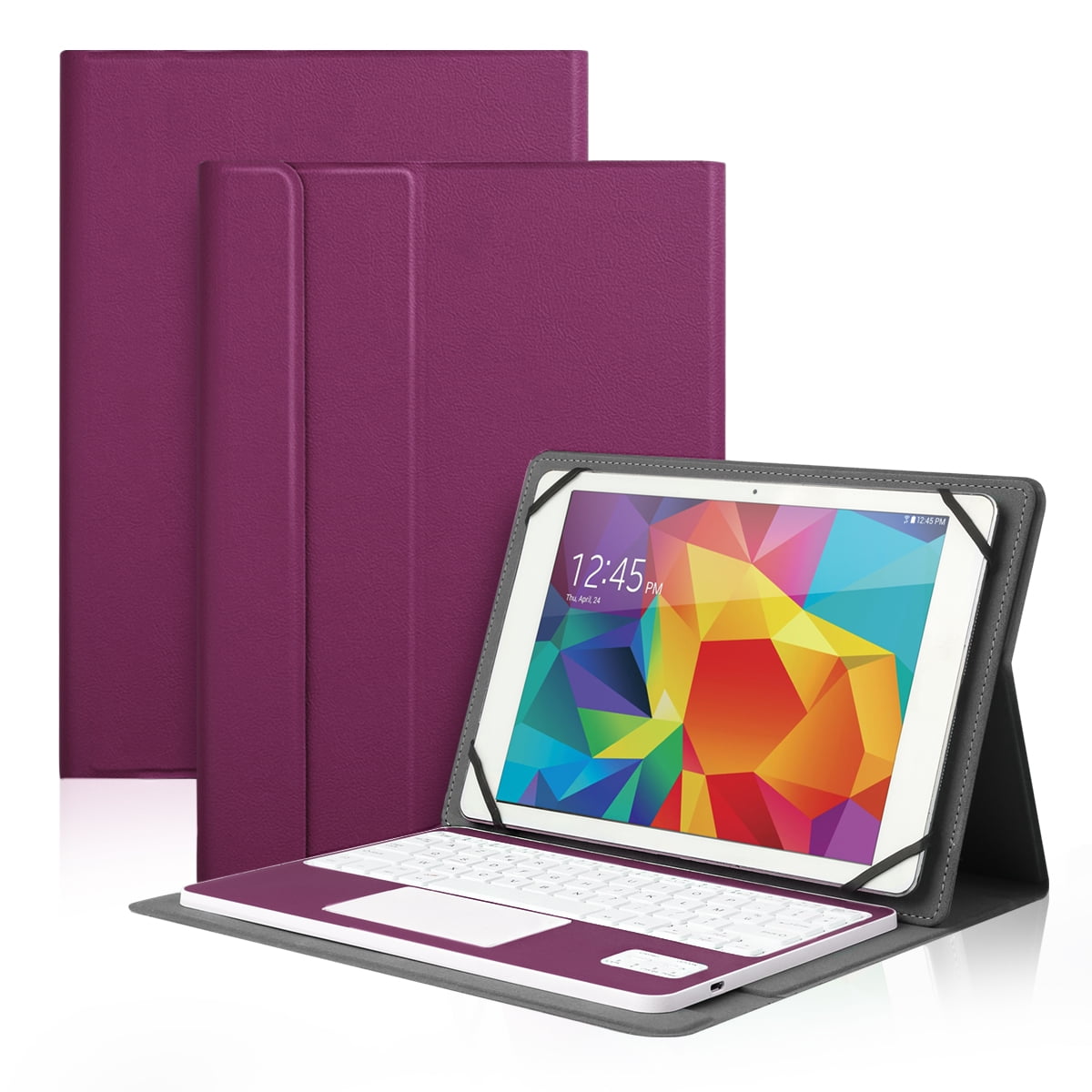 PU Leather Folio Bluetooth Keyboard Case Cover for Samsung Galaxy Note ...