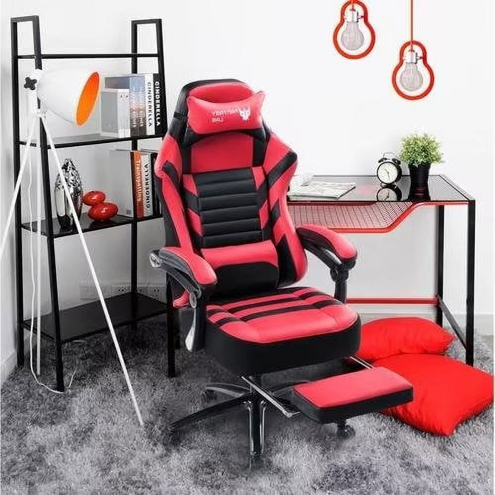 PU Leather Gaming Chair, Seat Height Adjustable Swivel Racing Chair ...