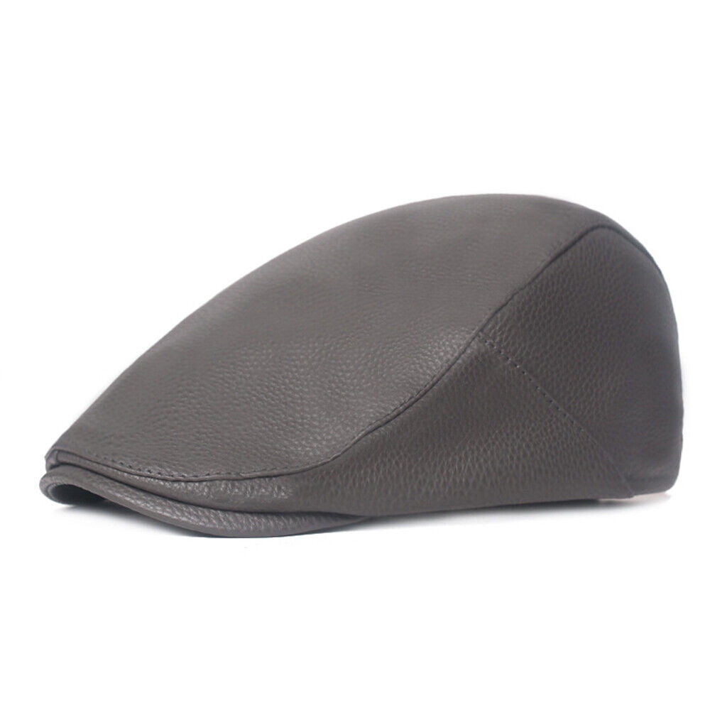 PU Leather Gatsby Cap Mens Ivy Hat Golf Driving Flat Cabbie Newsboy Cap ...