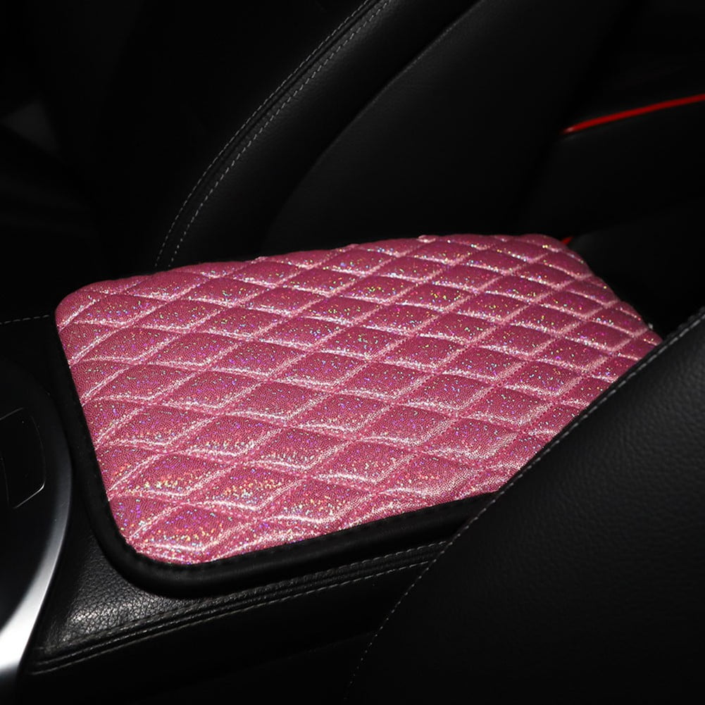 PU Leather Glitter Bling Car Armrest Pad Cover Center Console Box ...