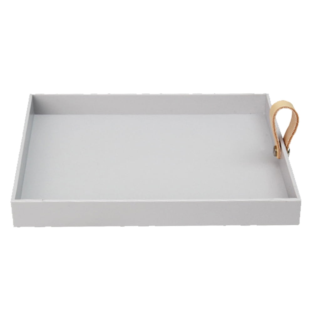 PU Leather Handle Tray Dresser Aromatherapy Perfume Cosmetics Storage ...