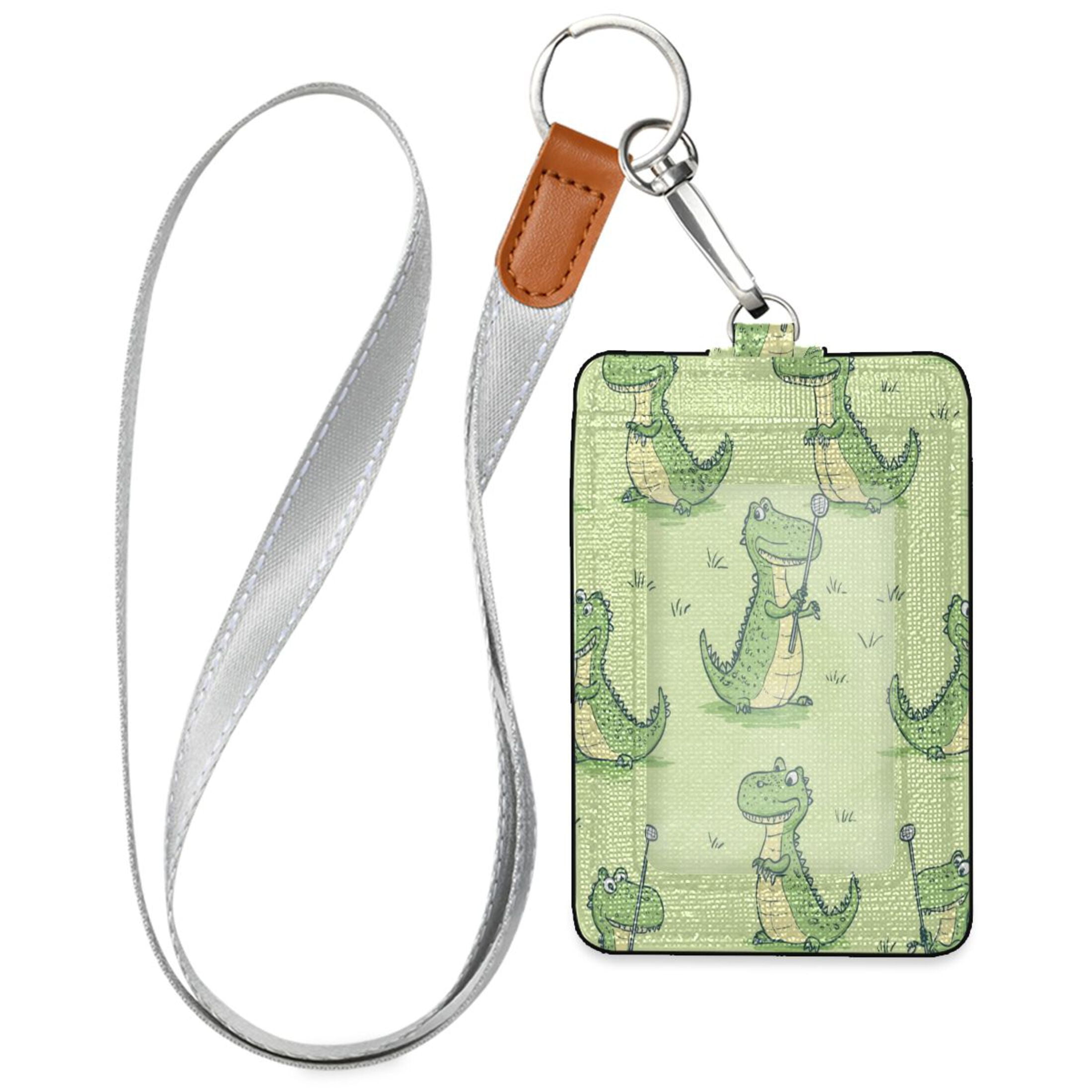PU Leather ID Badge Holder Stylish Badge Holders with Lanyard (4.3x2 ...