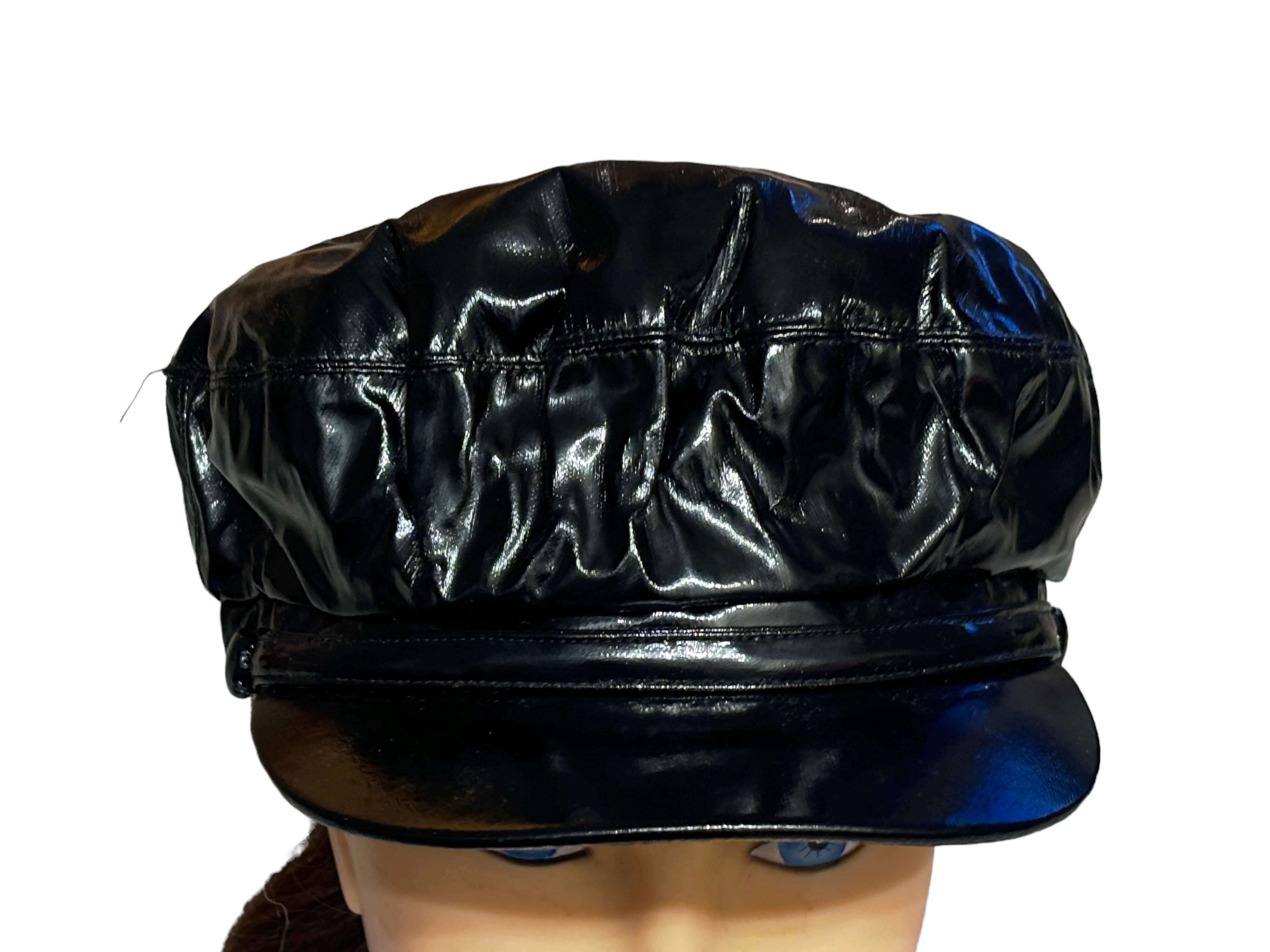 PU Leather Liner Fiddler Cap Newsboy Cabbie Baker Boy for Women Pageboy ...