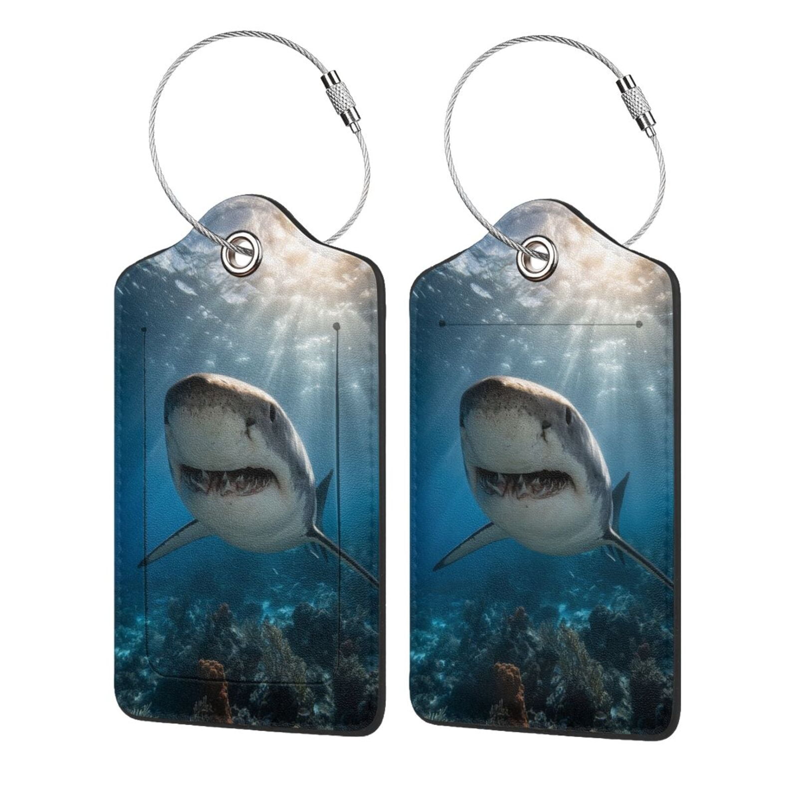 PU Leather Luggage Tag with Stainless Steel Ring - Customizable for ...