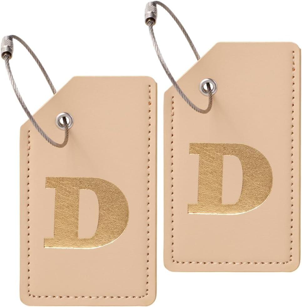 PU Leather Luggage Tag Travel ID Labels Suitcase Name Tags with Steel ...