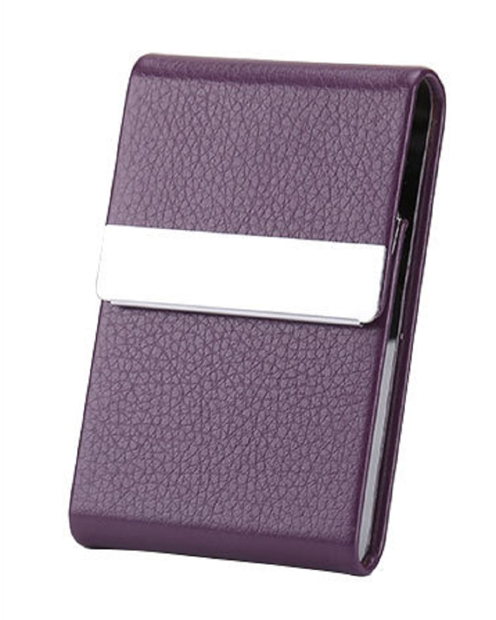 PU Leather & Metal Business Card Holder – Slim Pocket ID & Credit Card ...