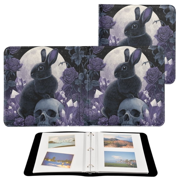 PU Leather Photo Album with 20 Self-Adhesive Pages 3-Ring Binder DIY ...