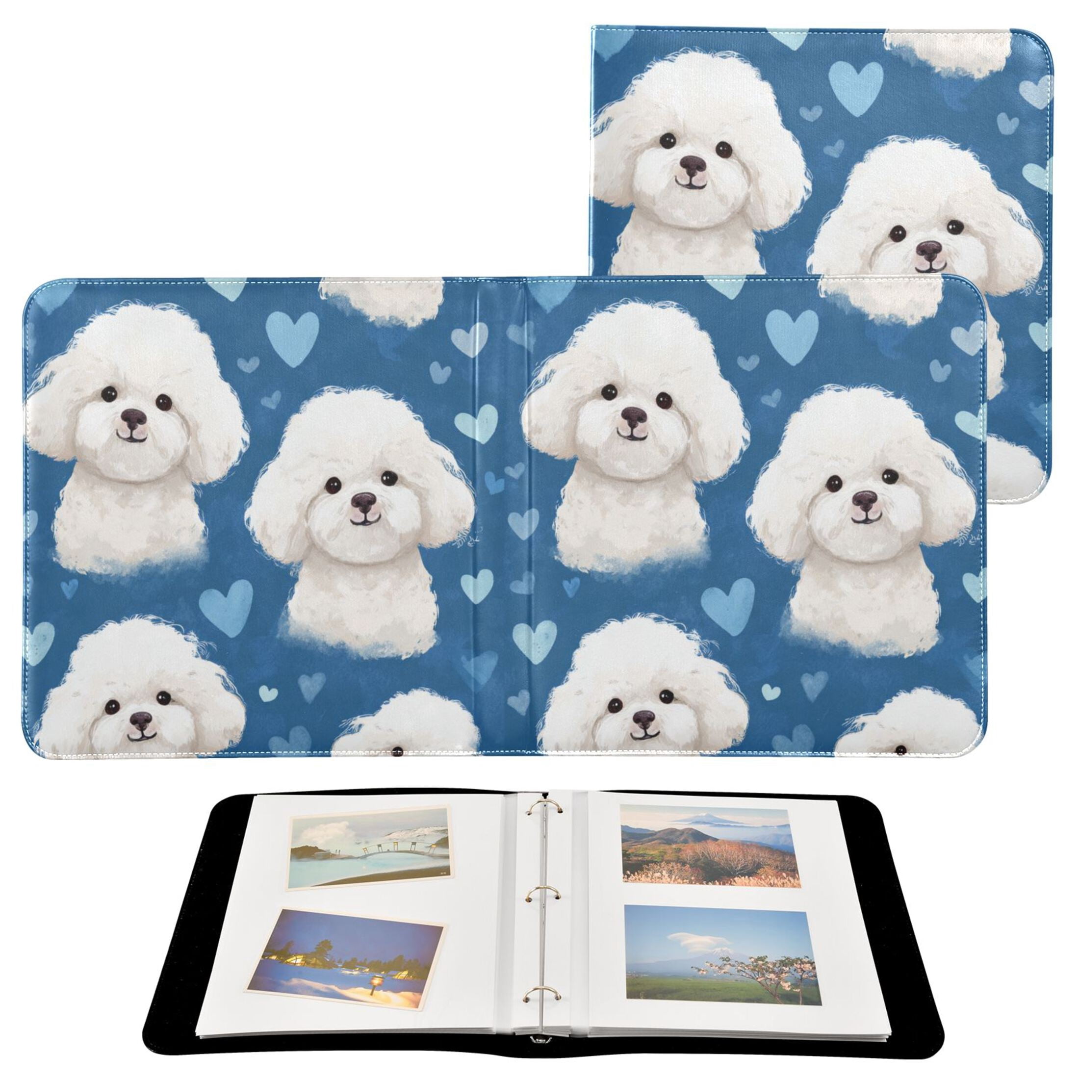 PU Leather Photo Album with 20 Self-Adhesive Pages 3-Ring Binder DIY ...