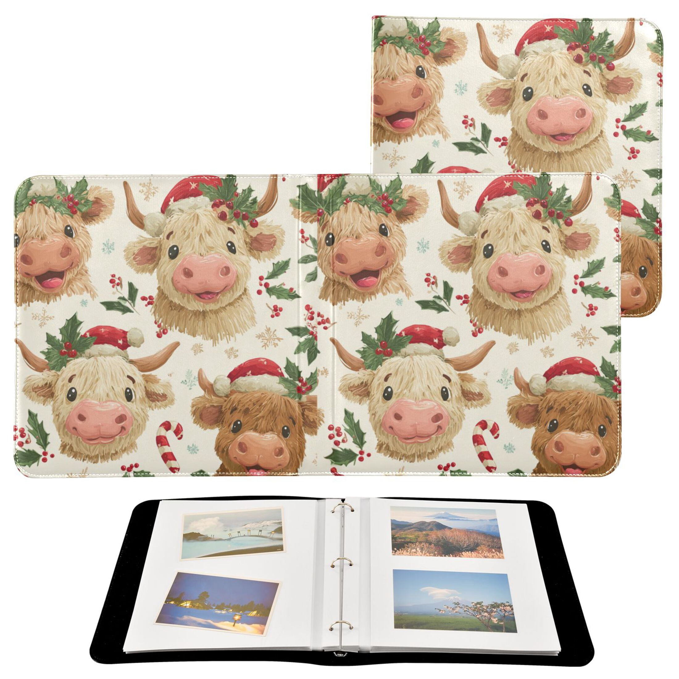 PU Leather Photo Album with 20 Self-Adhesive Pages 3-Ring Binder DIY ...