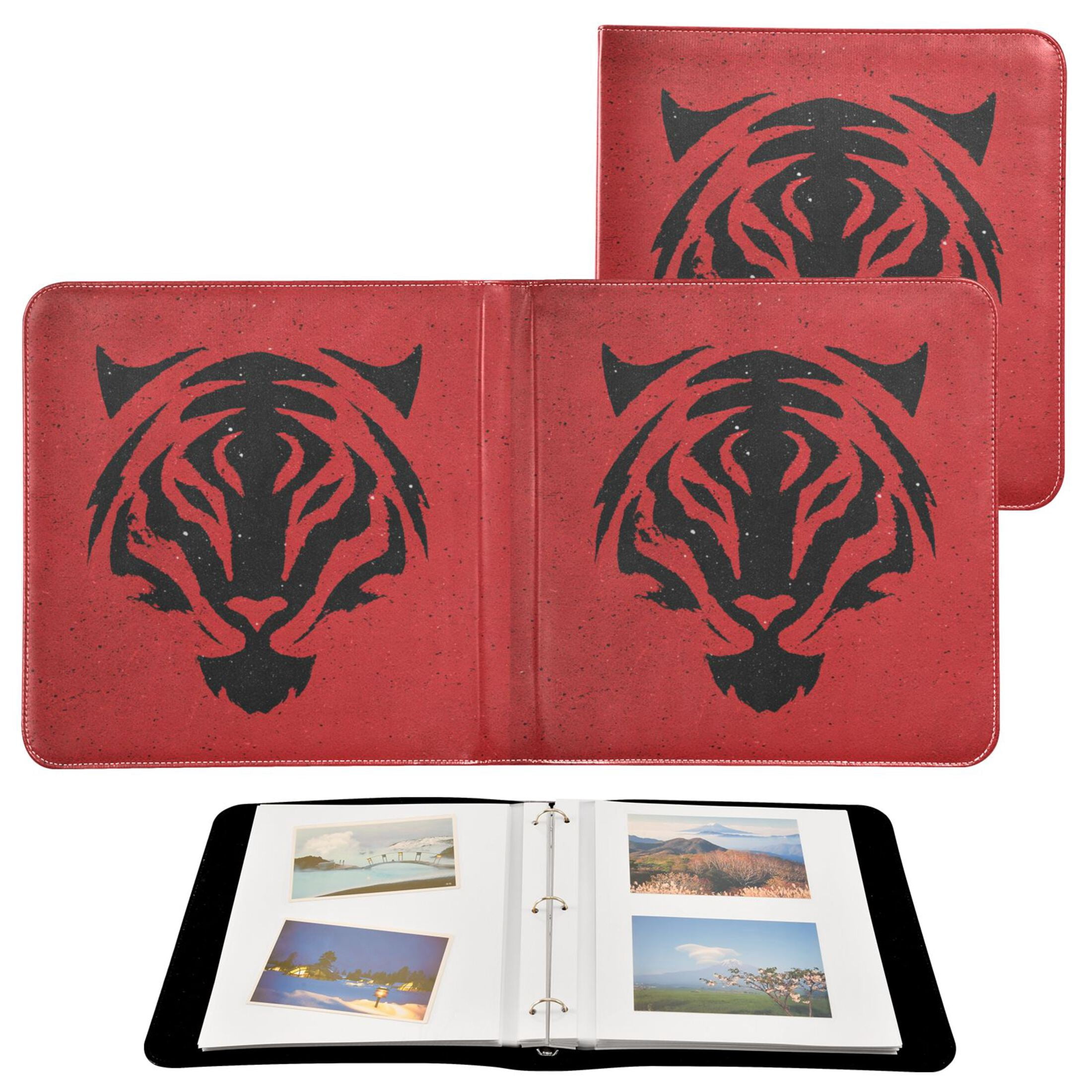 PU Leather Photo Album with 20 Self-Adhesive Pages 3-Ring Binder DIY ...