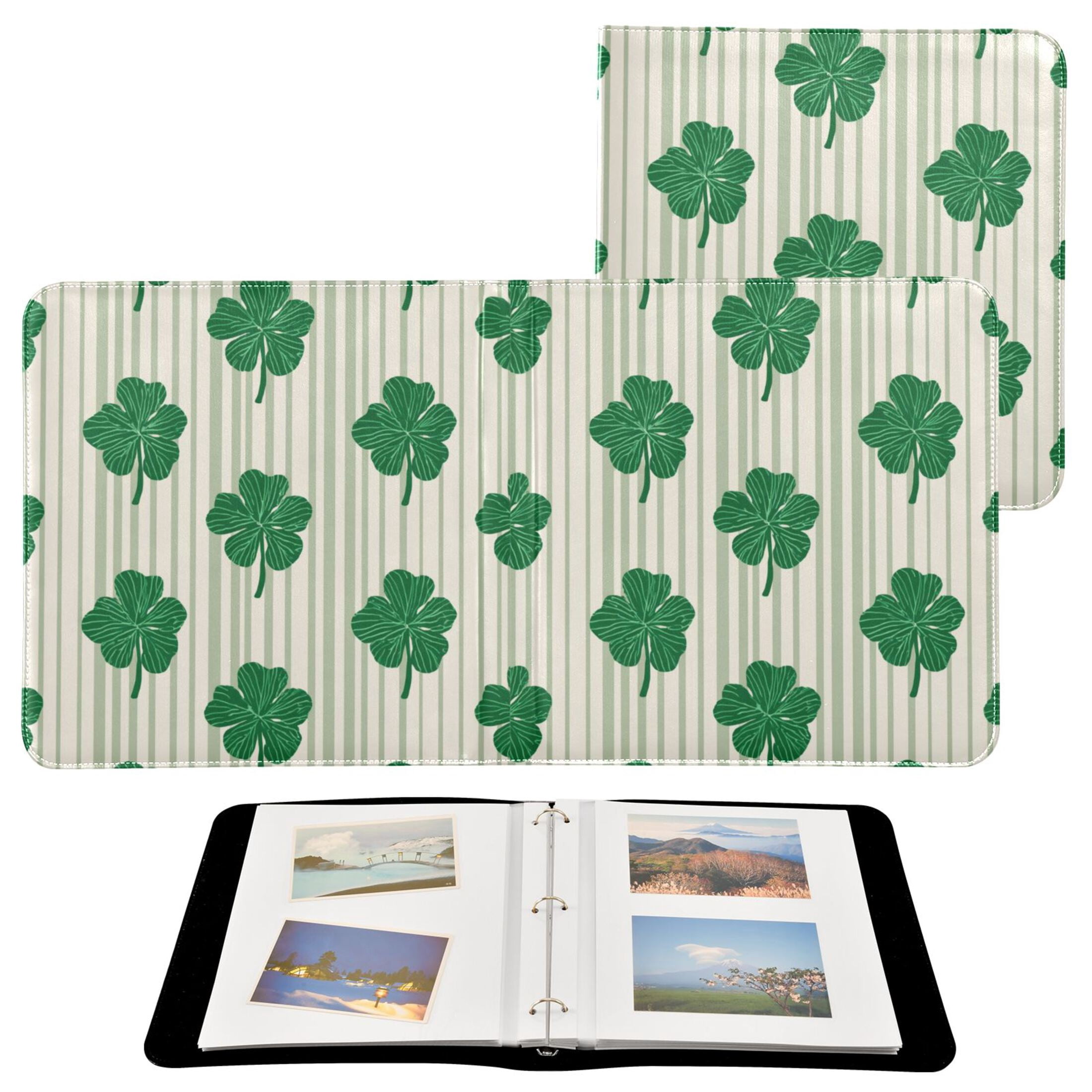 PU Leather Photo Album with 20 Self-Adhesive Pages 3-Ring Binder DIY ...
