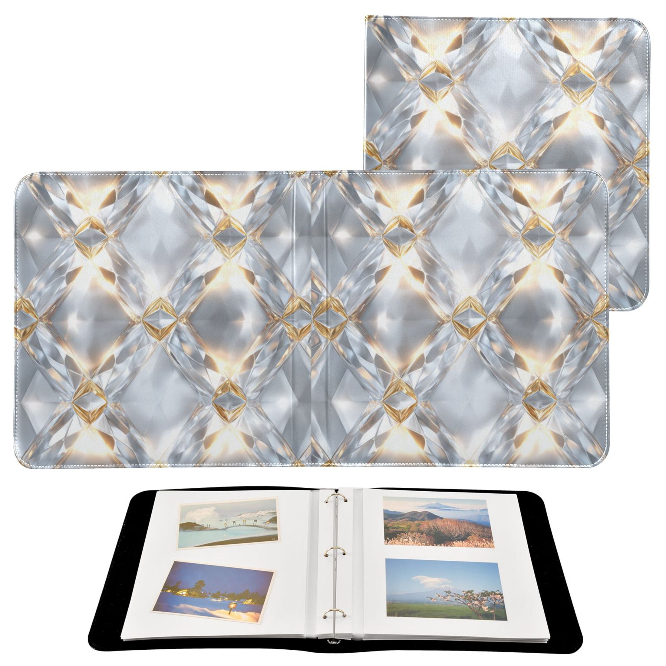 PU Leather Photo Album with 20 Self-Adhesive Pages 3-Ring Binder DIY ...