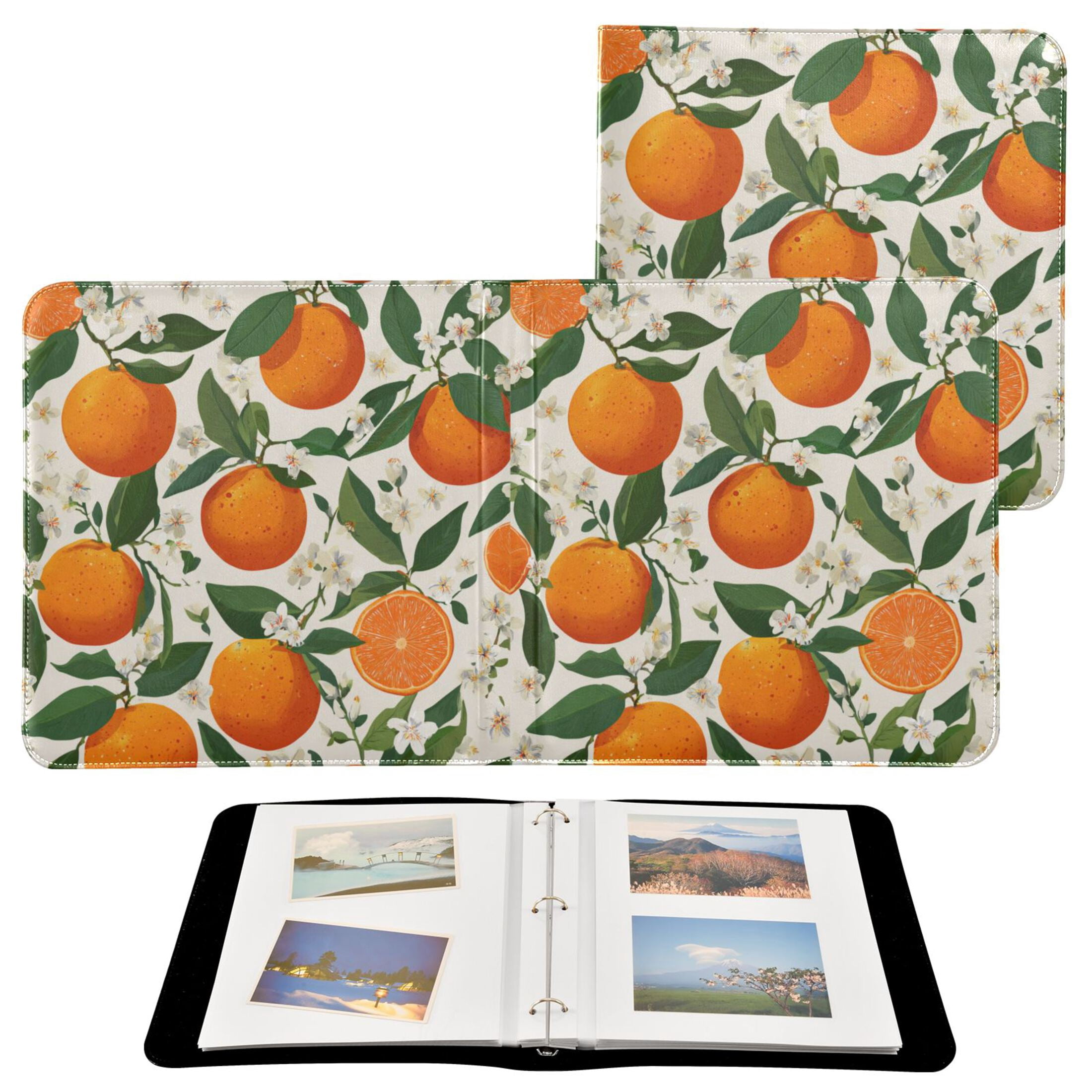 PU Leather Photo Album with 20 Self-Adhesive Pages 3-Ring Binder DIY ...