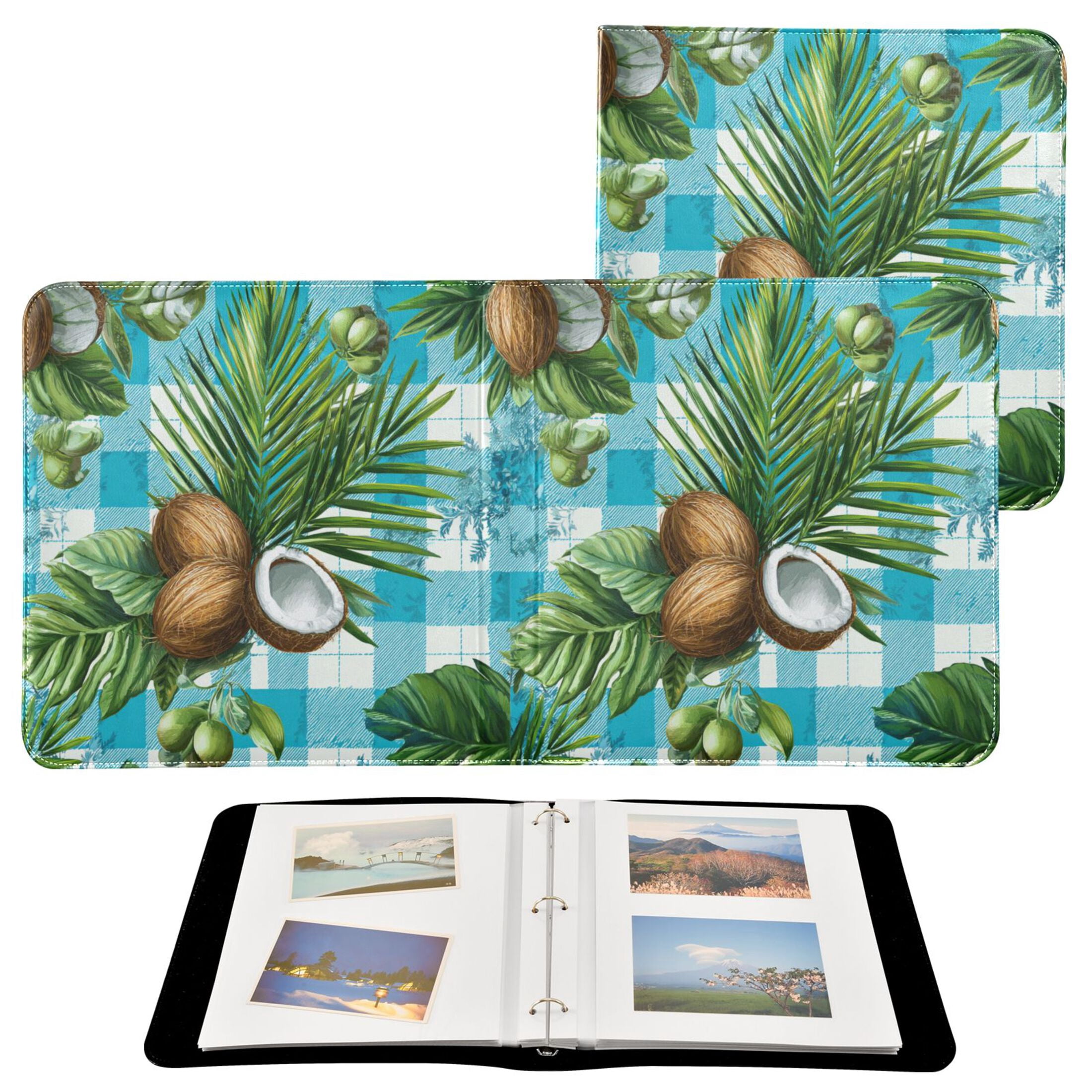 PU Leather Photo Album with 20 Self-Adhesive Pages 3-Ring Binder DIY ...