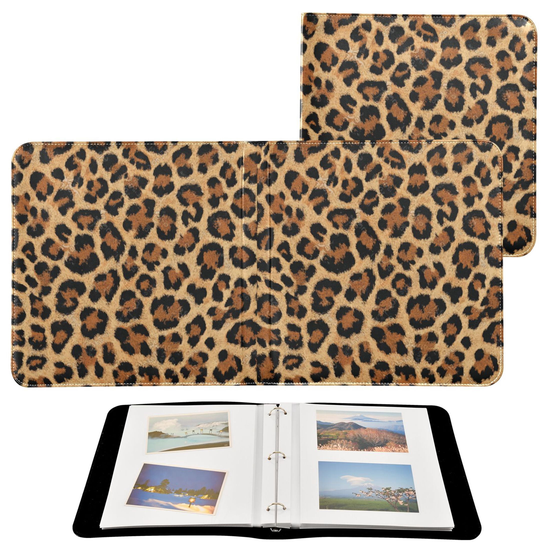 PU Leather Photo Album with 20 Self-Adhesive Pages 3-Ring Binder DIY ...