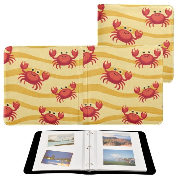 PU Leather Photo Album with 20 Self-Adhesive Pages 3-Ring Binder DIY ...